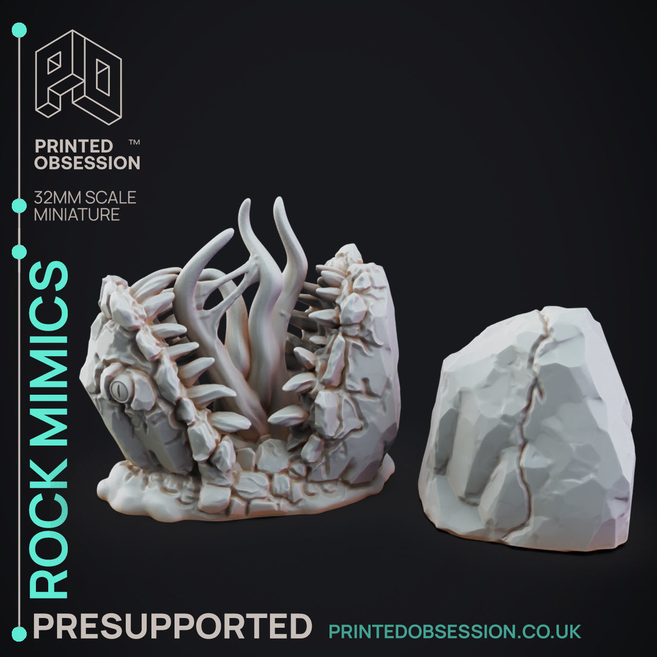 Rock Mimic - 3D Printable TTRPG - PRESUPPORTED - 32mm Scale 3D model 3D ...