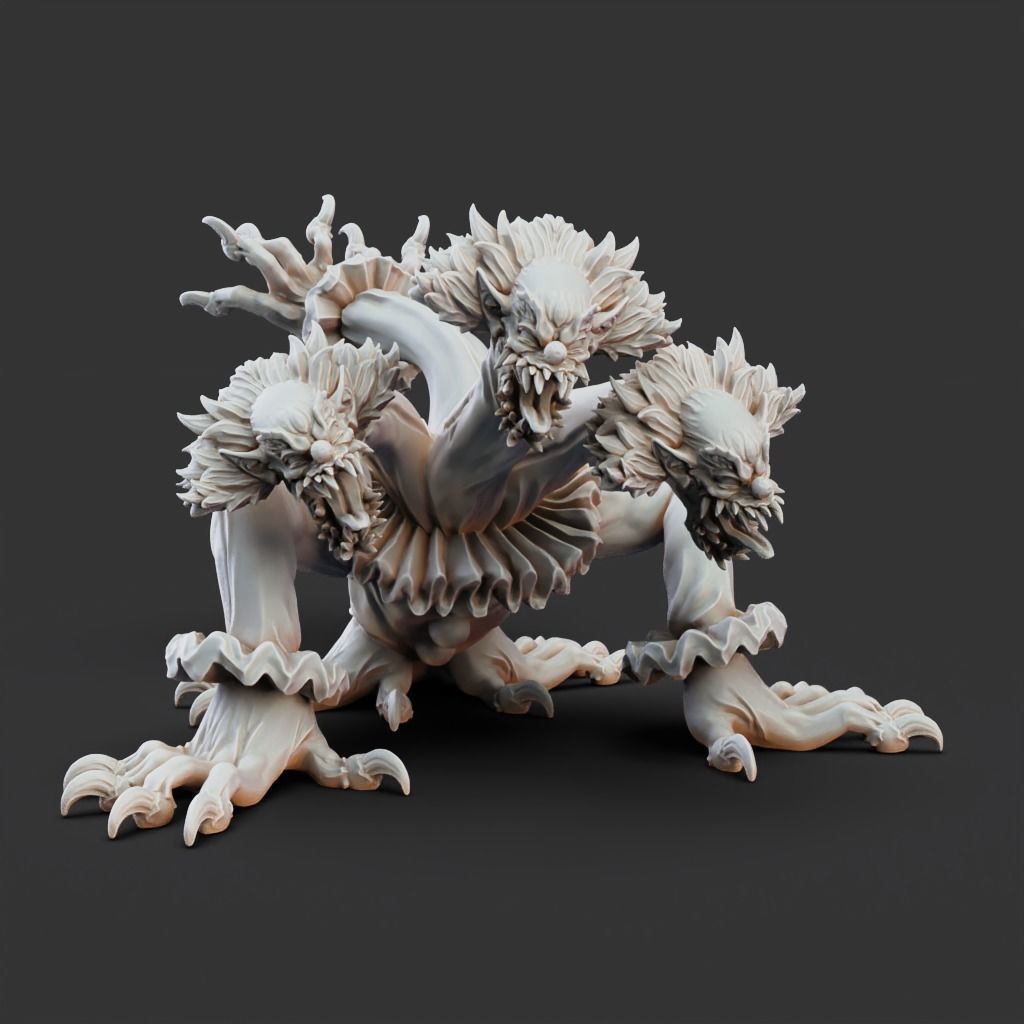 Clown Hydra - 3D Printable TTRPG - PRESUPPORTED - 32mm Scale 3D model ...