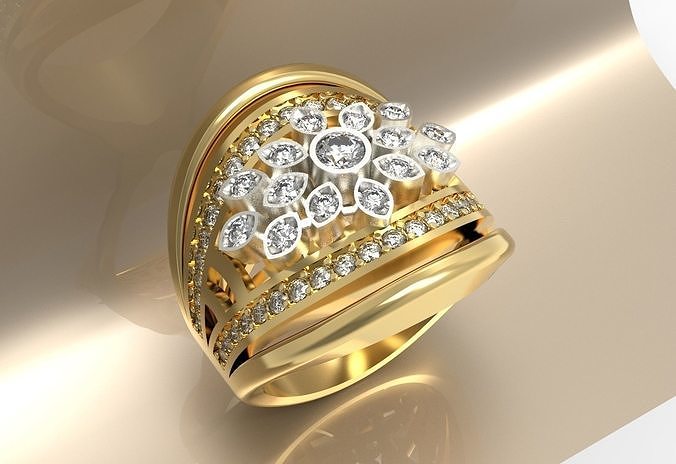 Diamond ring women 3D model 3D printable | CGTrader