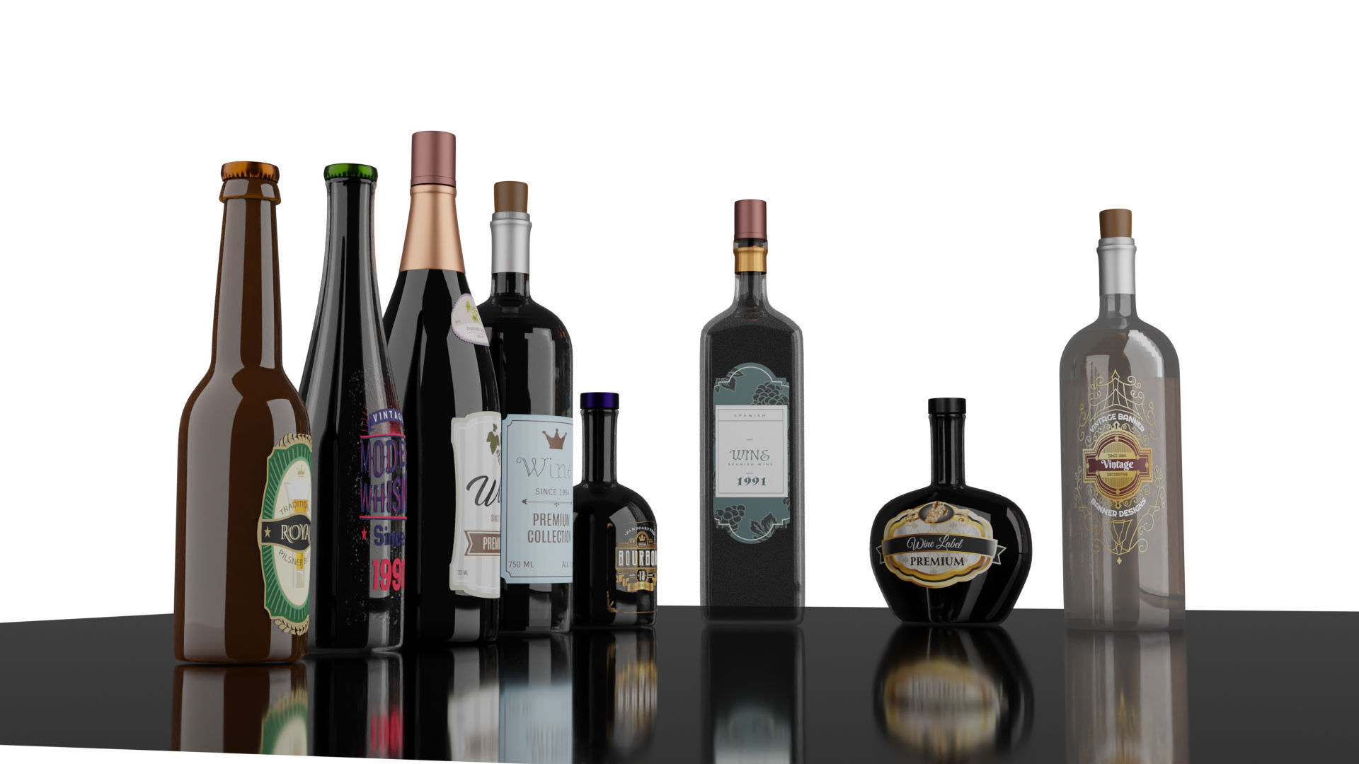 Bottle Design 3D model | CGTrader