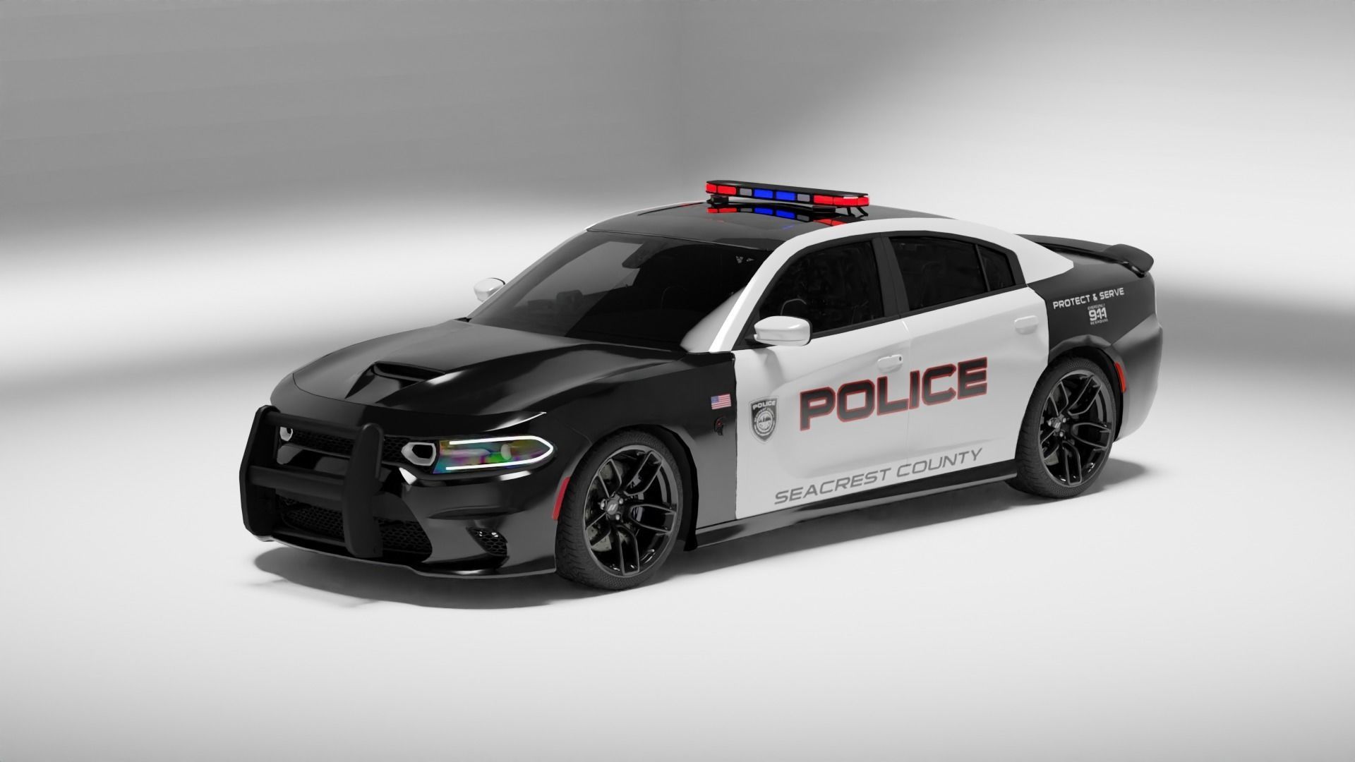 Dodge Charger Hellcat Police Version 3D model | CGTrader