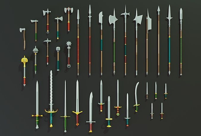 3D model Medieval Low-Poly Weapons Pack VR / AR / low-poly | CGTrader