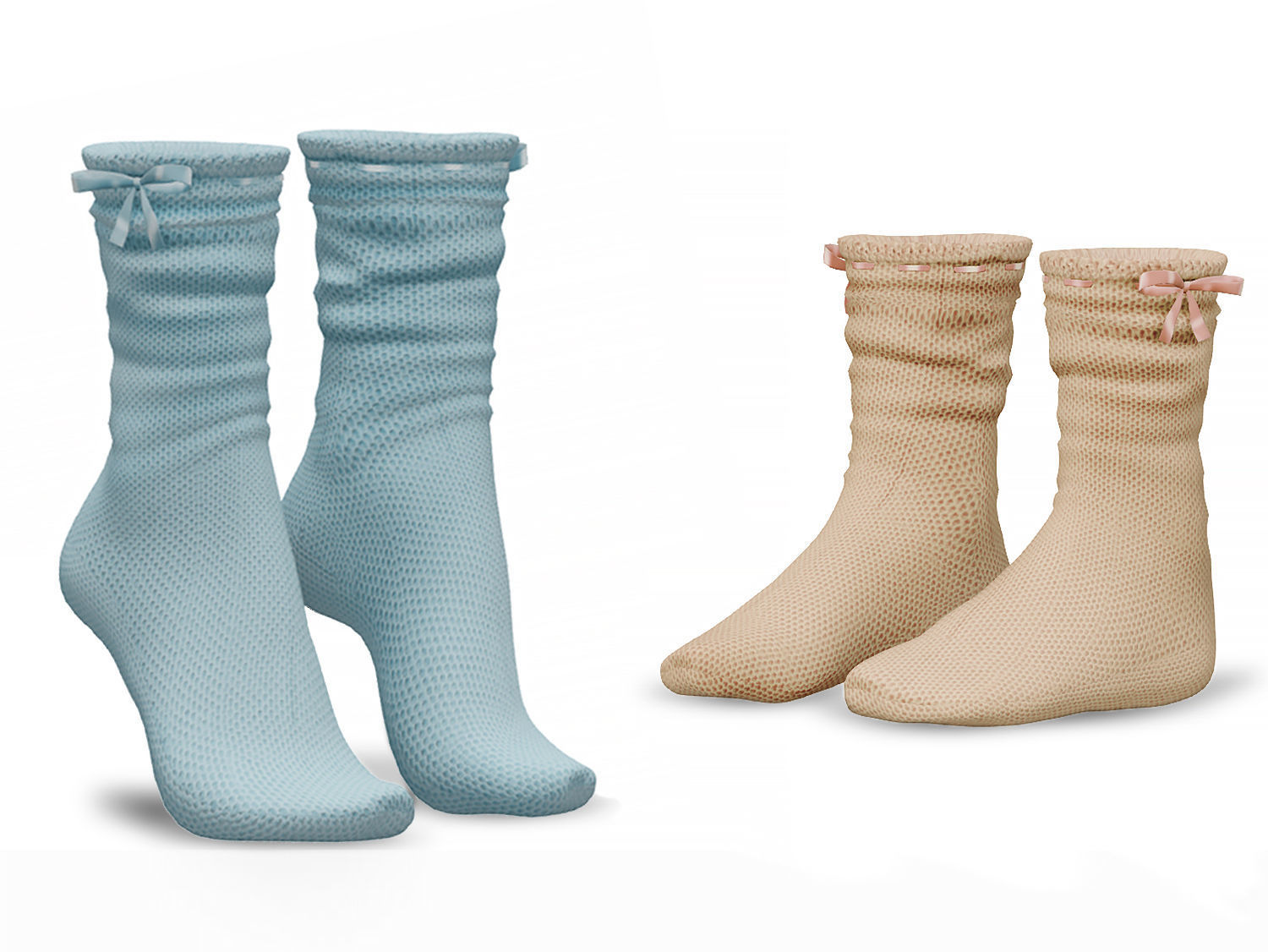 3D model Ankle Socks with Ribbon VR / AR / low-poly | CGTrader