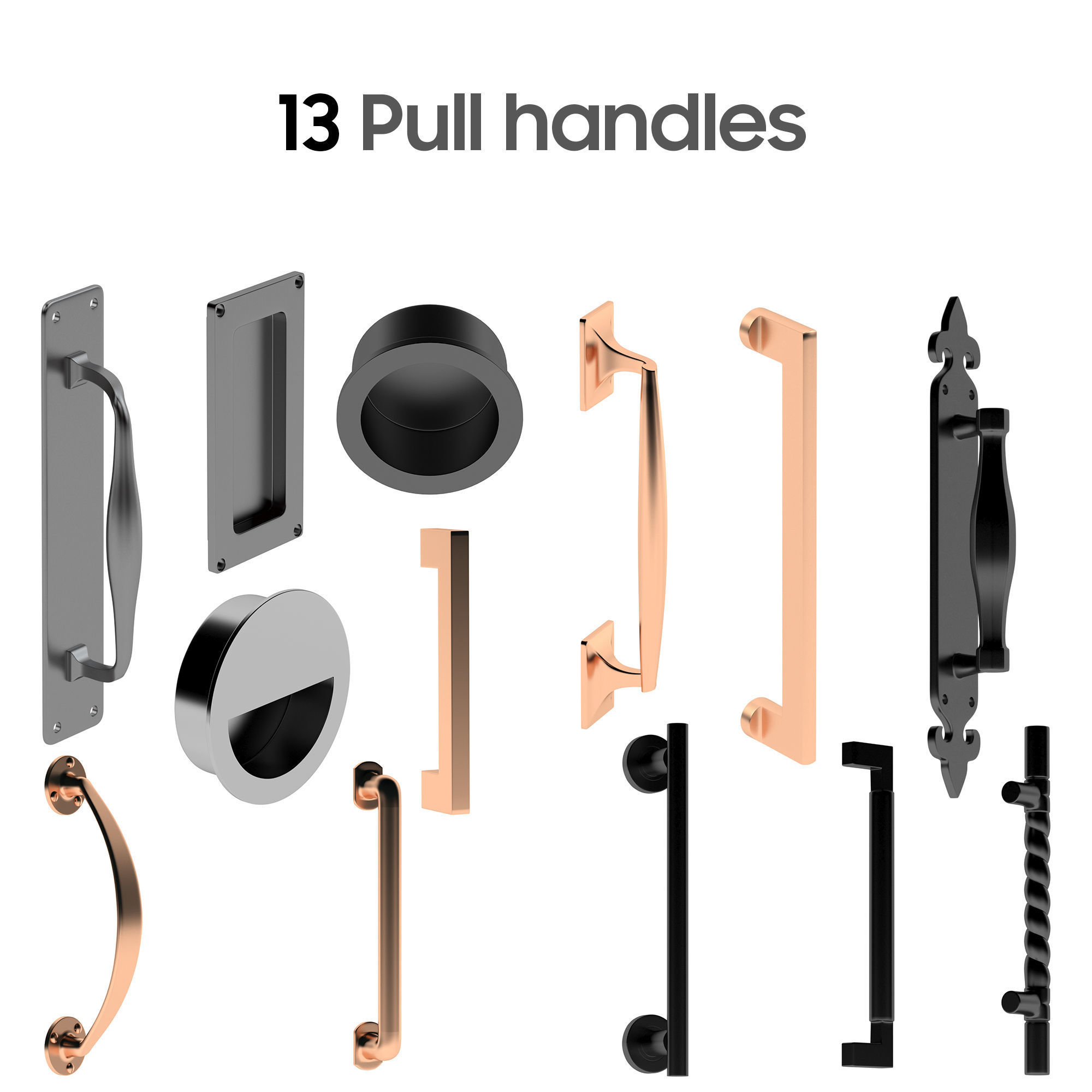 100 Door Handles Collection 3D model | CGTrader