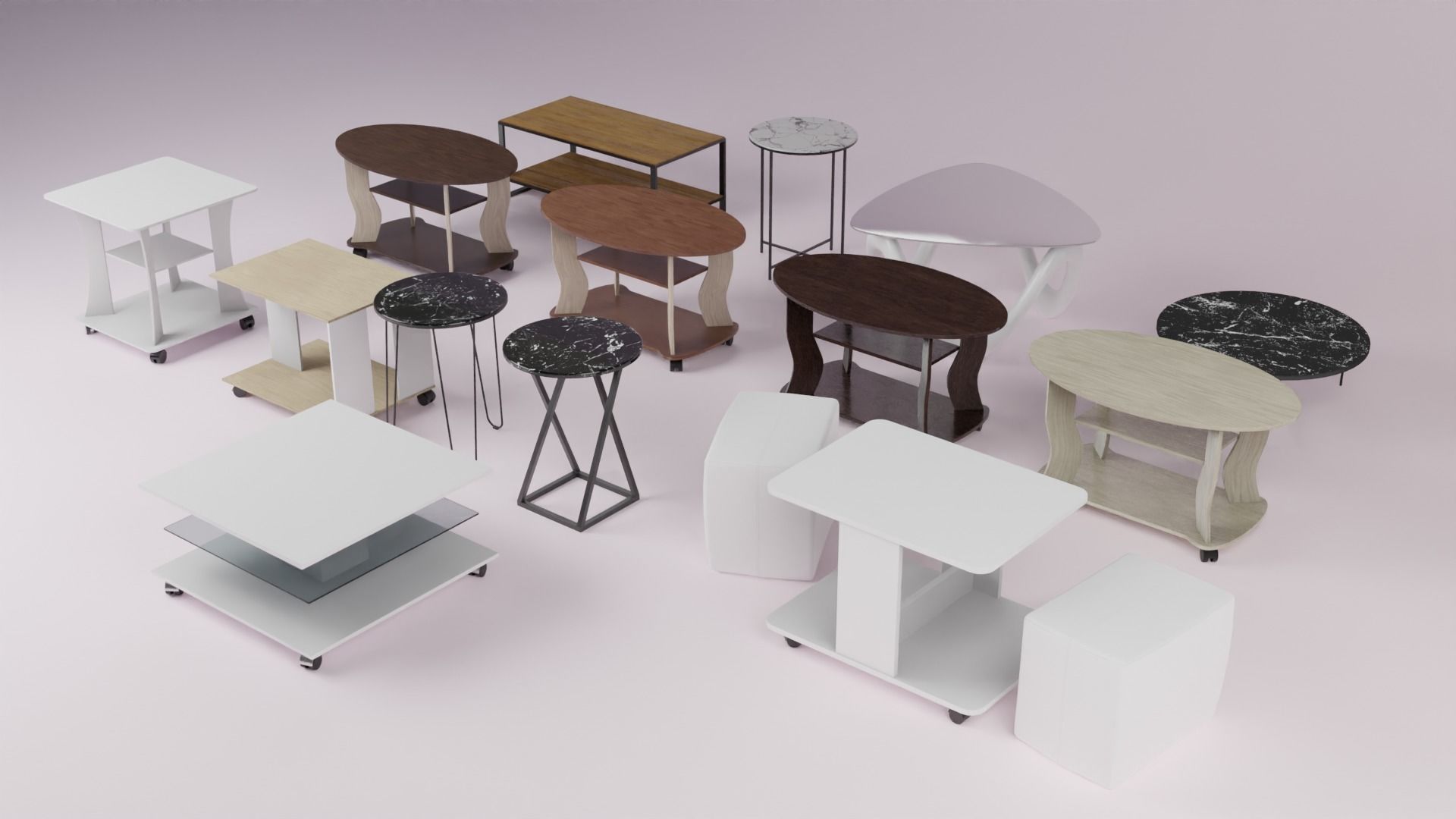 Coffee Table Set 3D model | CGTrader