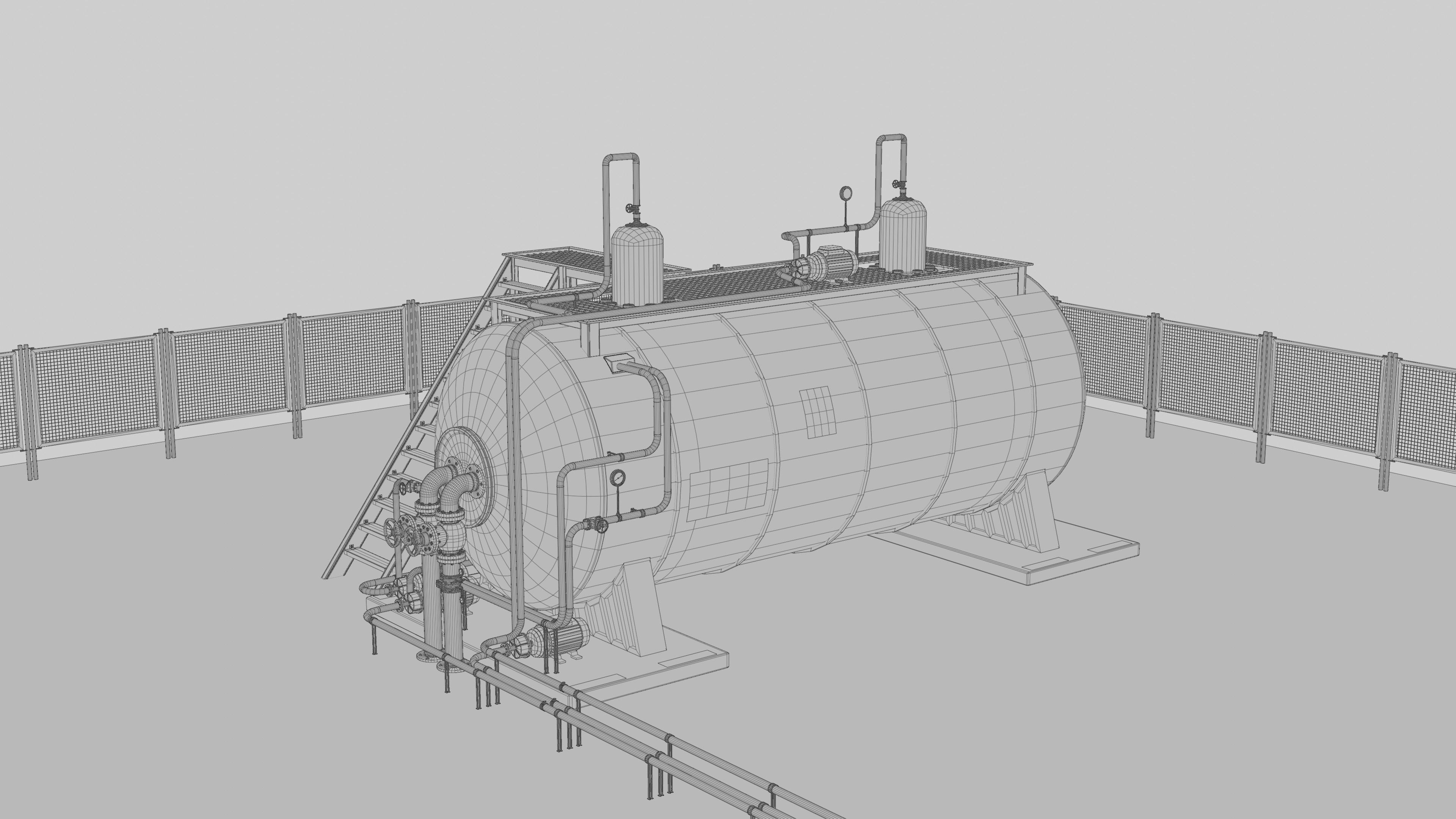 Steam Boiler Refinery Industrial 3D model | CGTrader