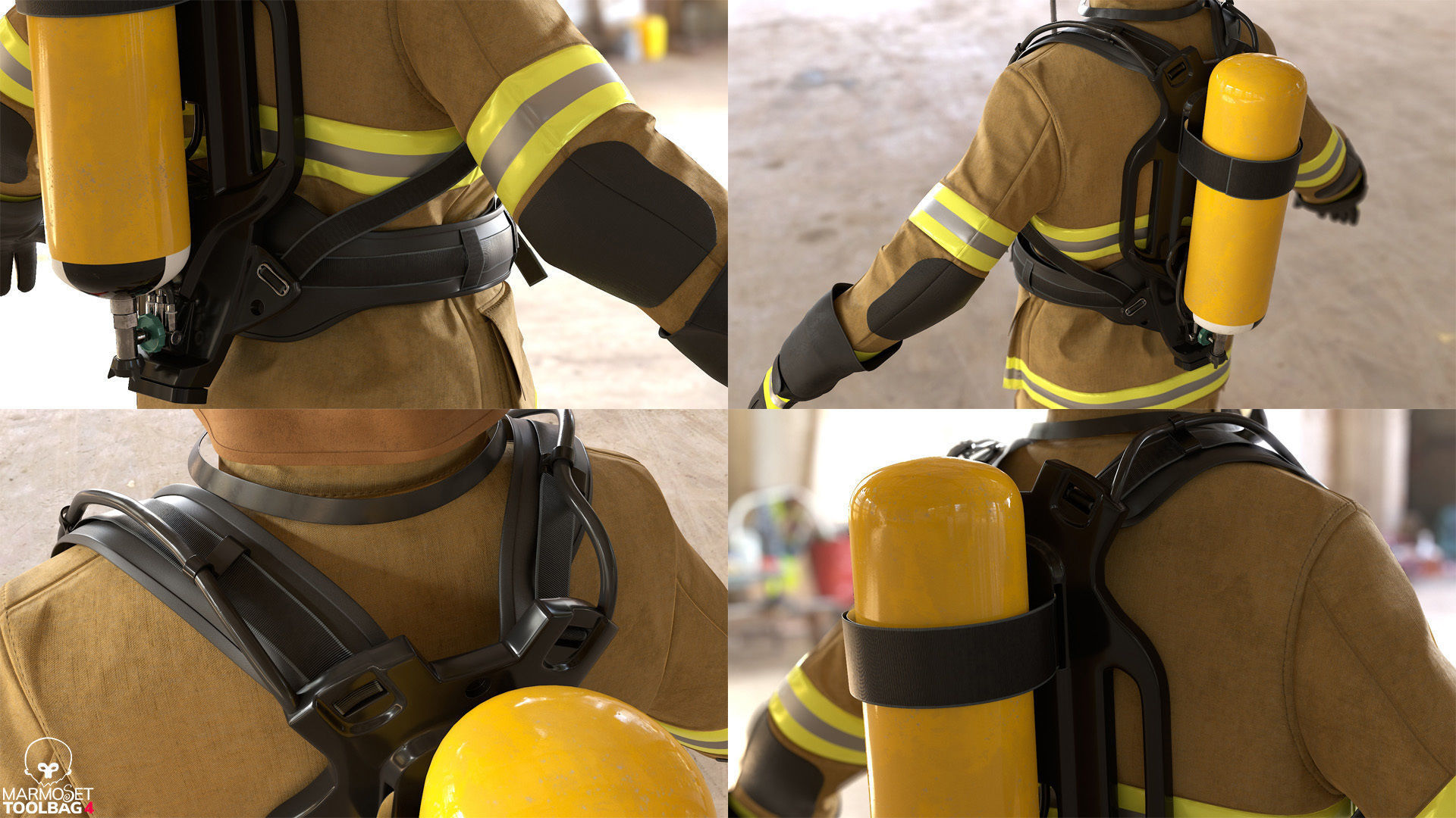 3D model Realistic 3D model of Man Firefighter - Modular - Rigged VR ...