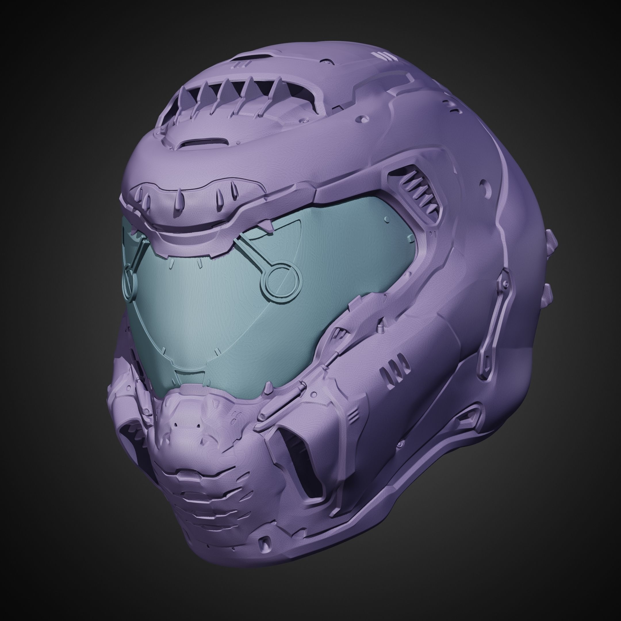 Doom Guy Helmet for Cosplay 3D model 3D printable | CGTrader