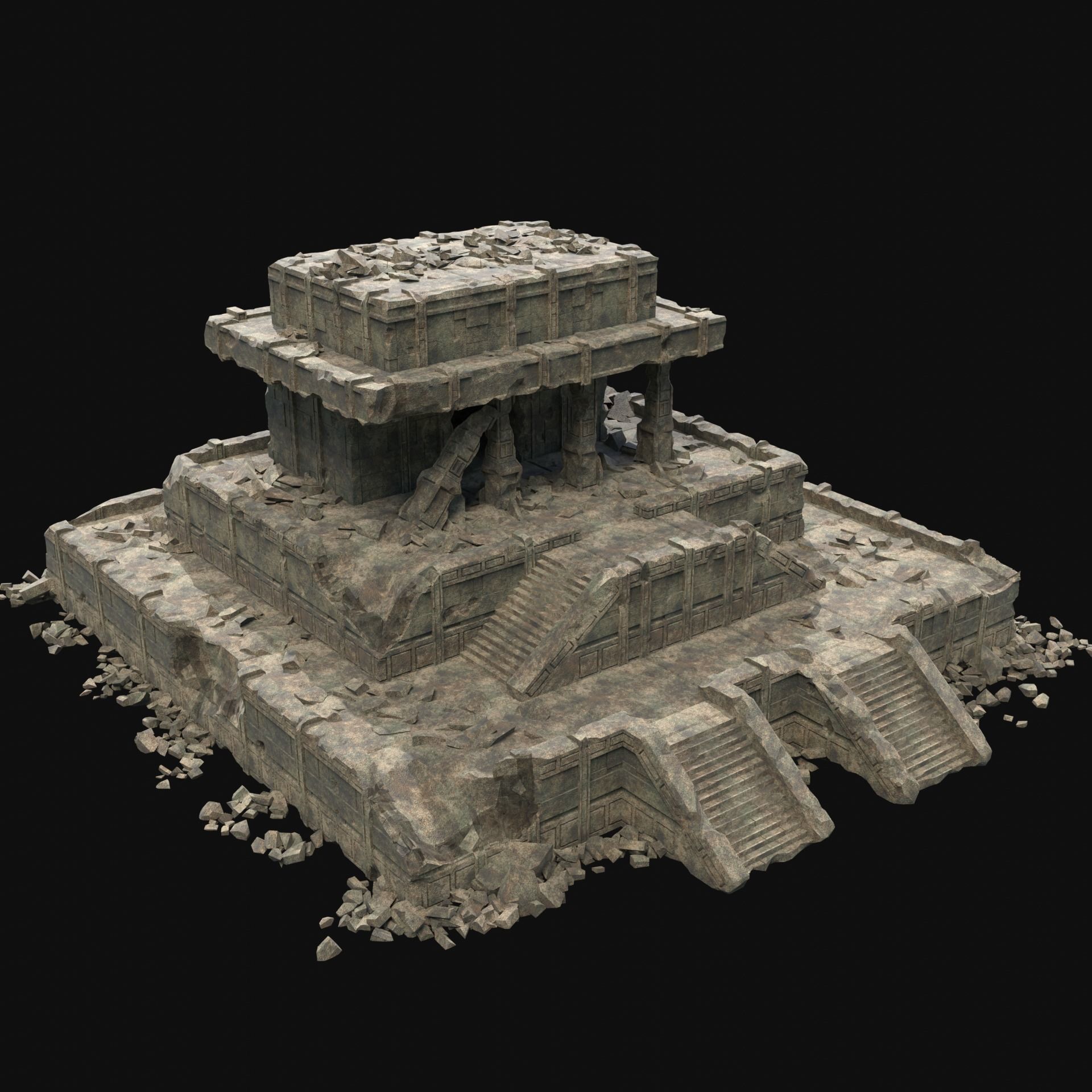 3D model ANCIENT TEMPLE RUINS AZTEC MAYAN INCA PLATFORM RUIN COLLECTION ...