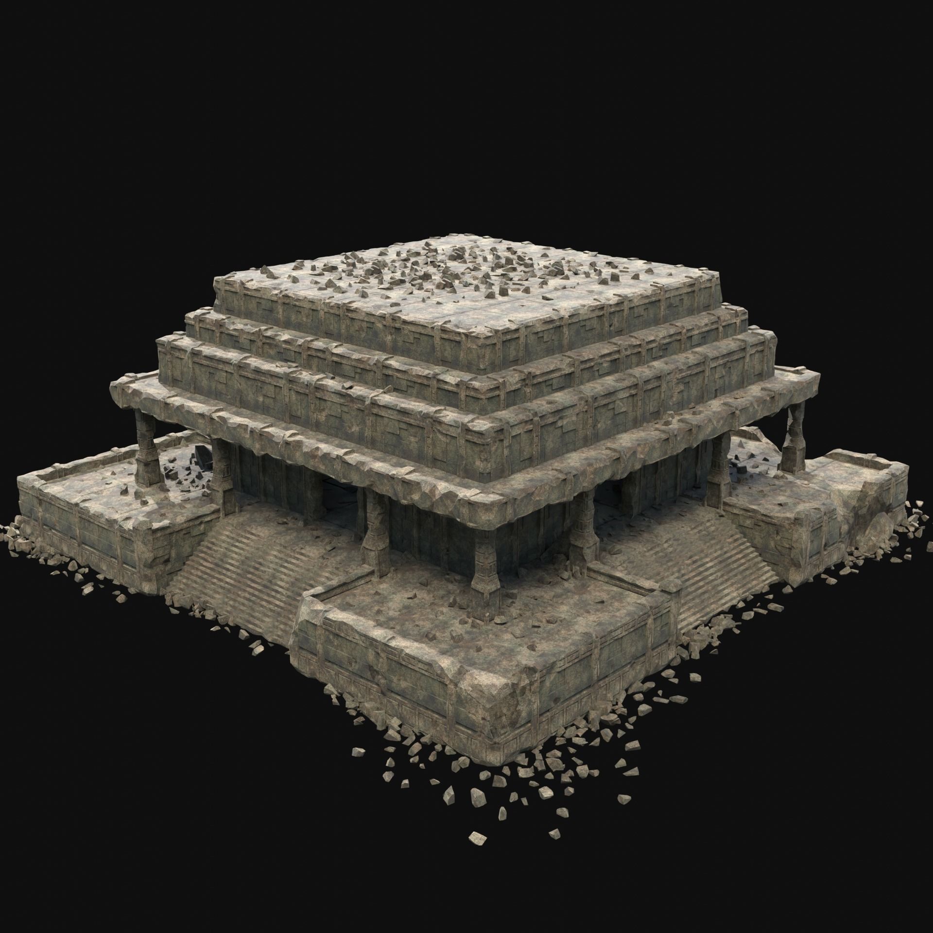3D model ANCIENT TEMPLE RUINS AZTEC MAYAN INCA PLATFORM RUIN COLLECTION ...