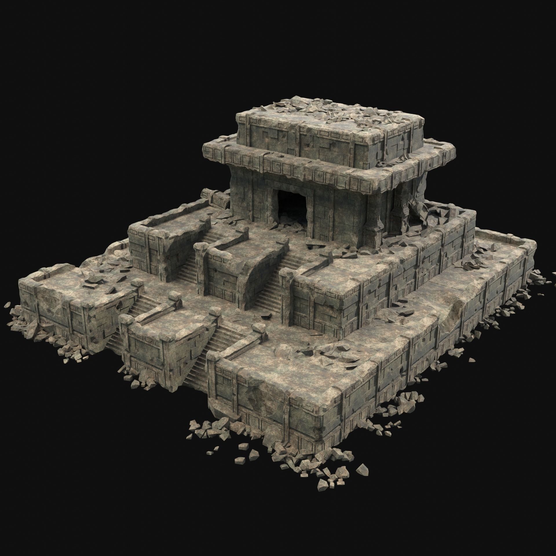 3D model ANCIENT TEMPLE RUINS AZTEC MAYAN INCA PLATFORM RUIN COLLECTION ...