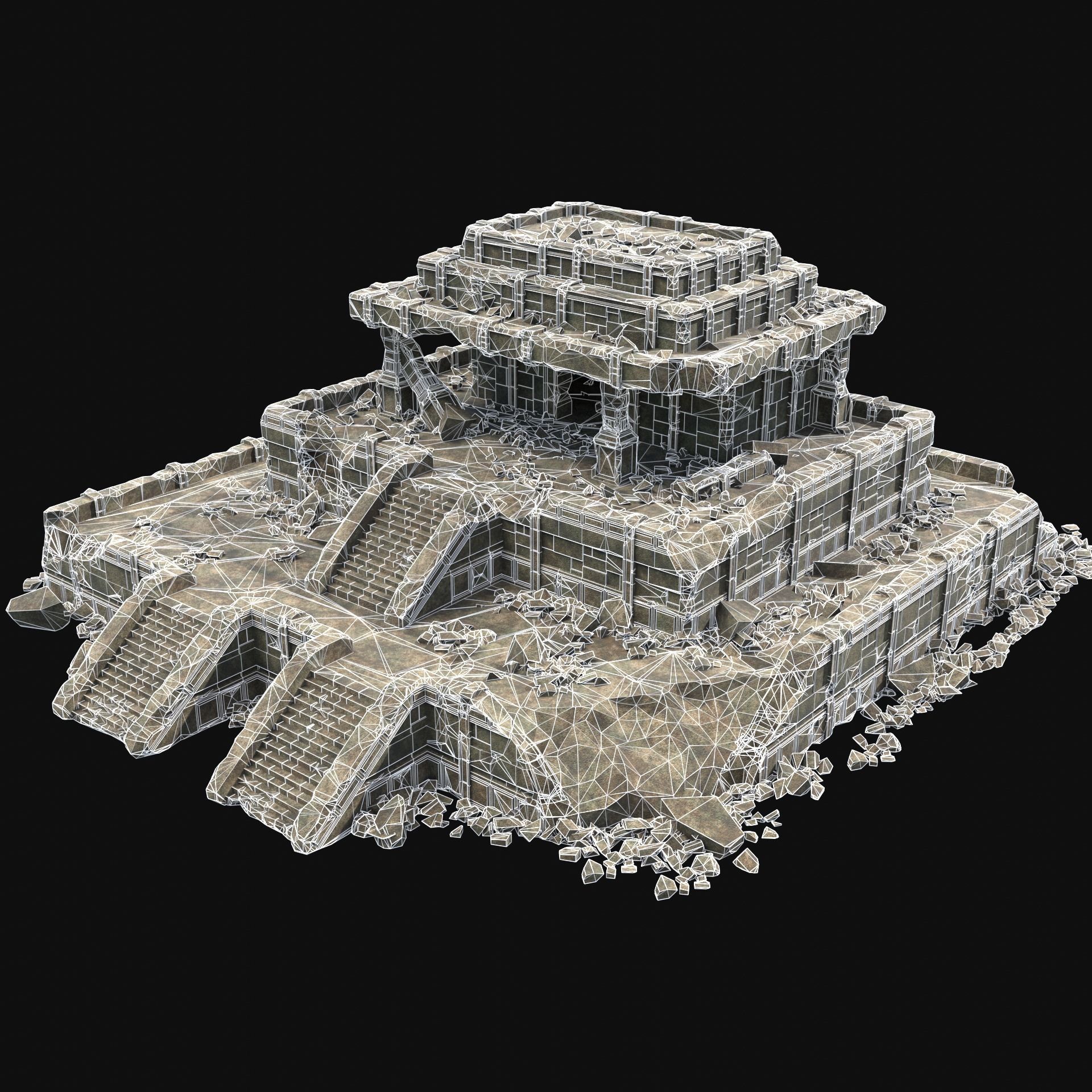 3D model ANCIENT TEMPLE RUINS AZTEC MAYAN INCA PLATFORM RUIN COLLECTION ...