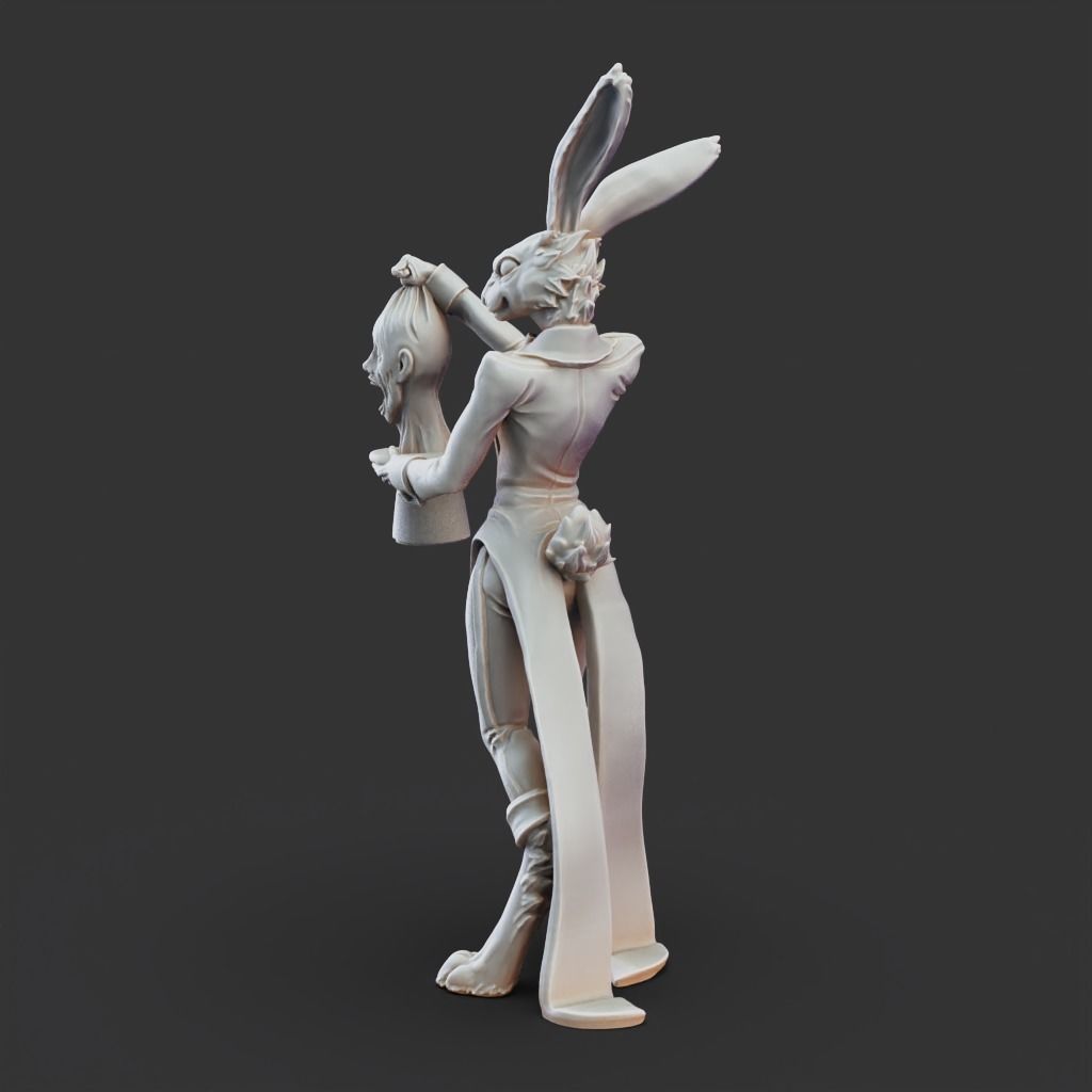 Rabbit Mage - 3D Printable TTRPG - PRESUPPORTED - 32mm Scale 3D model ...