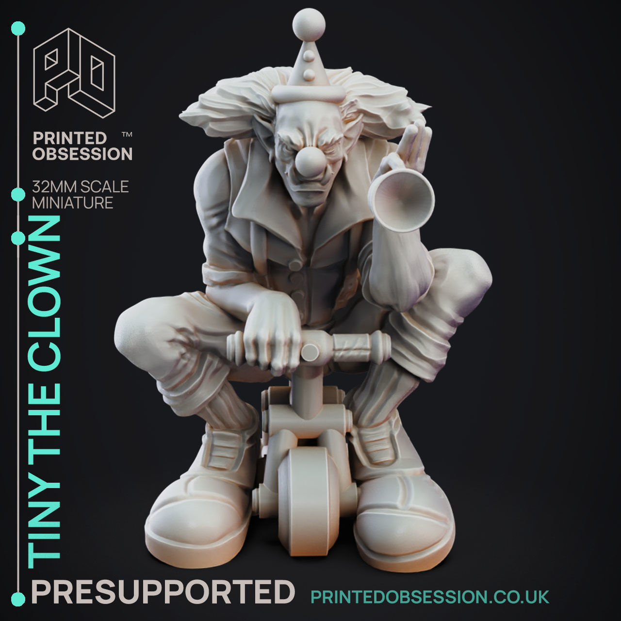 Tiny the Clown - 3D Printable TTRPG - PRESUPPORTED - 32mm Scale 3D ...