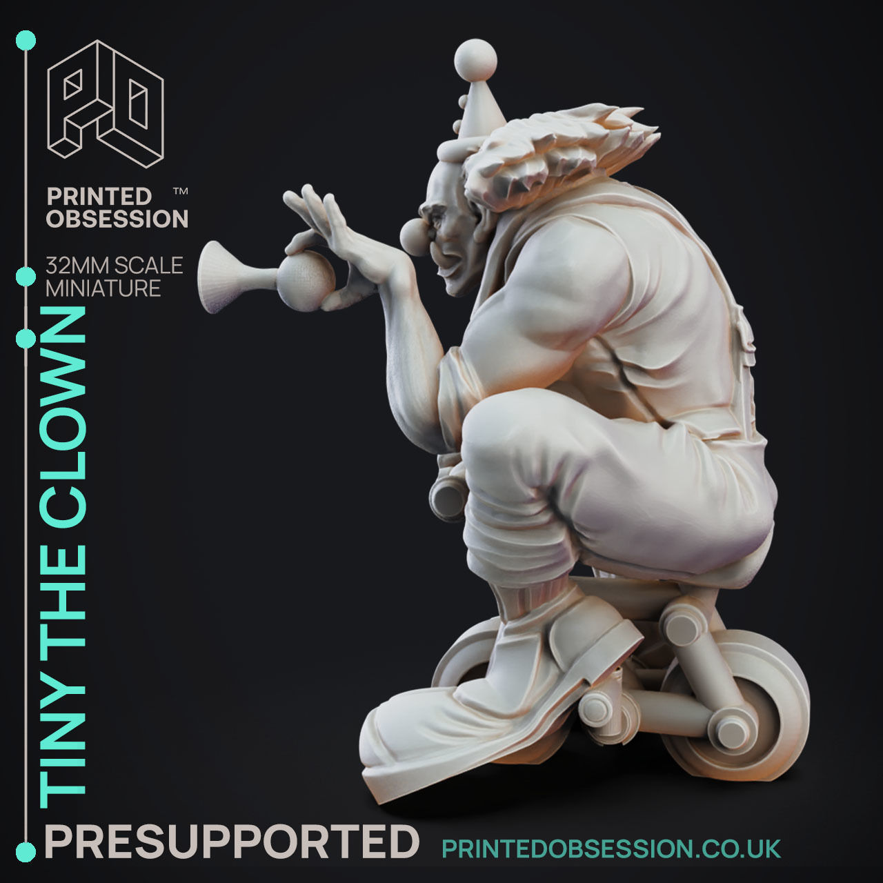 Tiny the Clown - 3D Printable TTRPG - PRESUPPORTED - 32mm Scale 3D ...