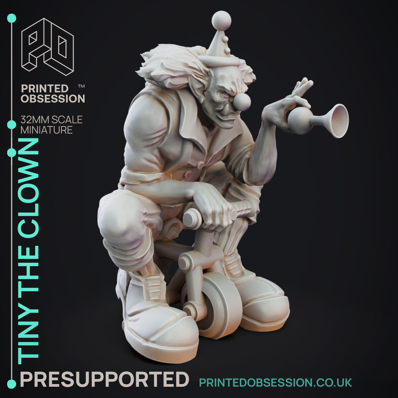 Tiny the Clown - 3D Printable TTRPG - PRESUPPORTED - 32mm Scale 3D ...