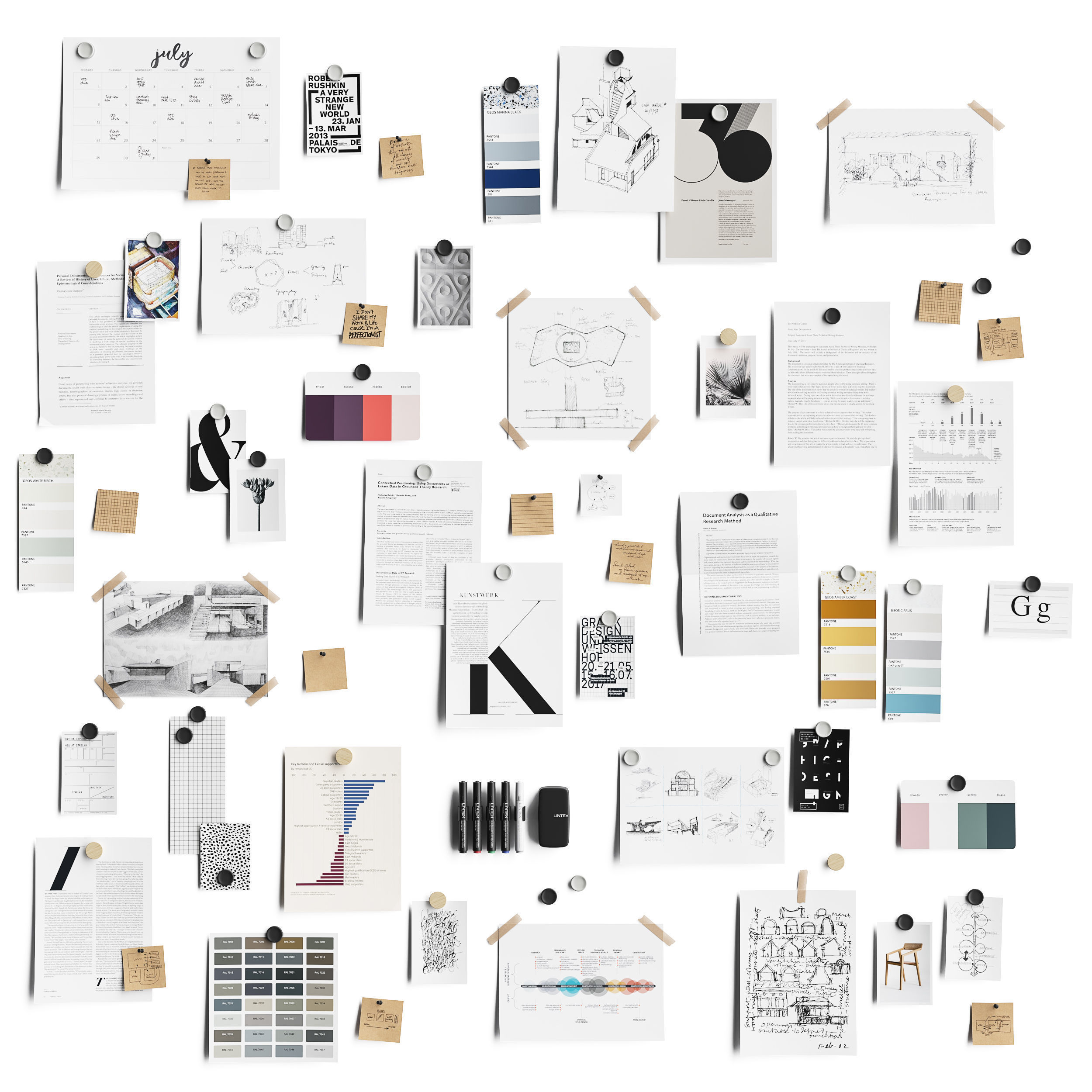 3D model Moodboard Stickers Set 1 VR / AR / low-poly | CGTrader