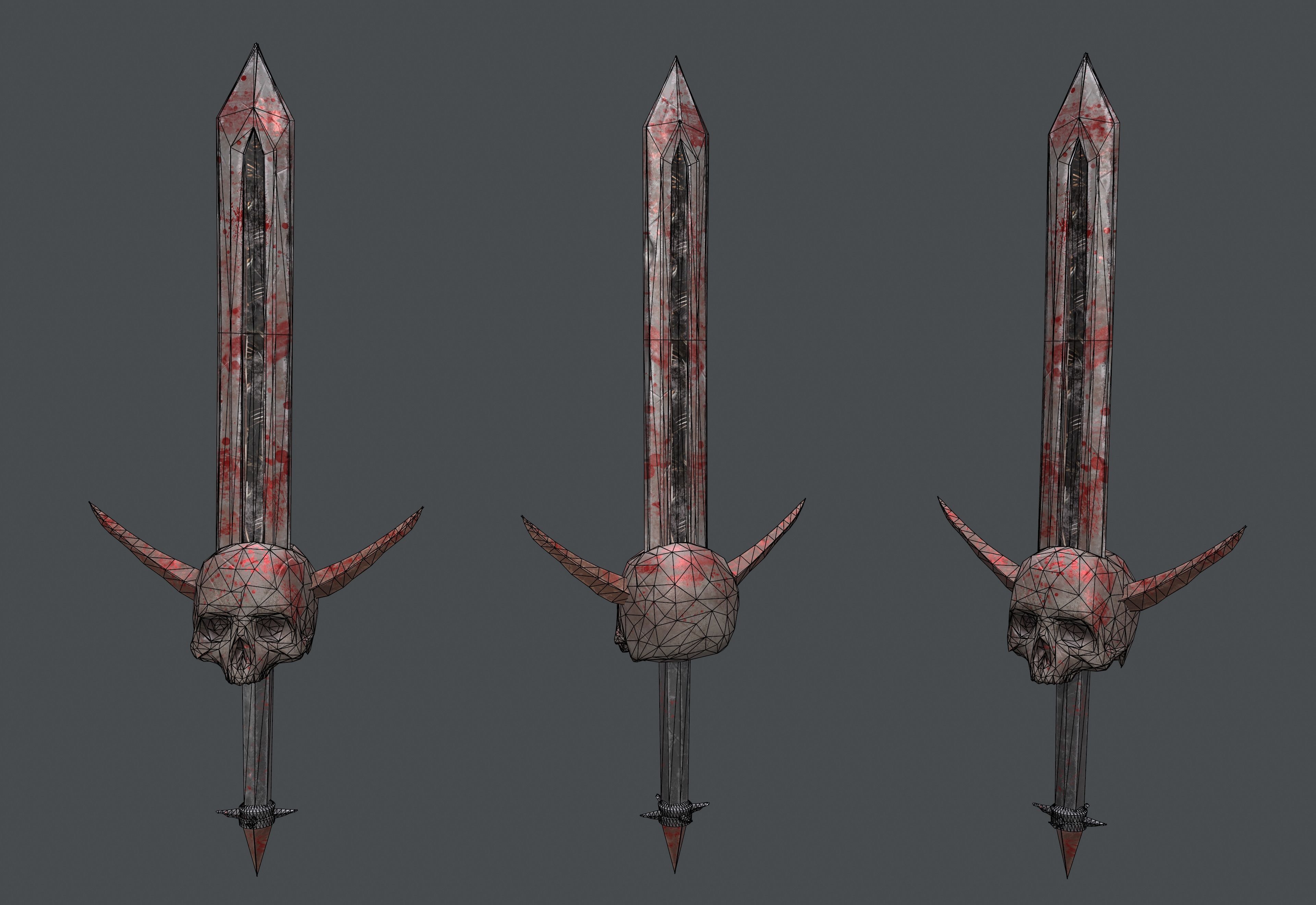 Low Poly Skeleton Sword - FOR FREE free VR / AR / low-poly 3D model ...
