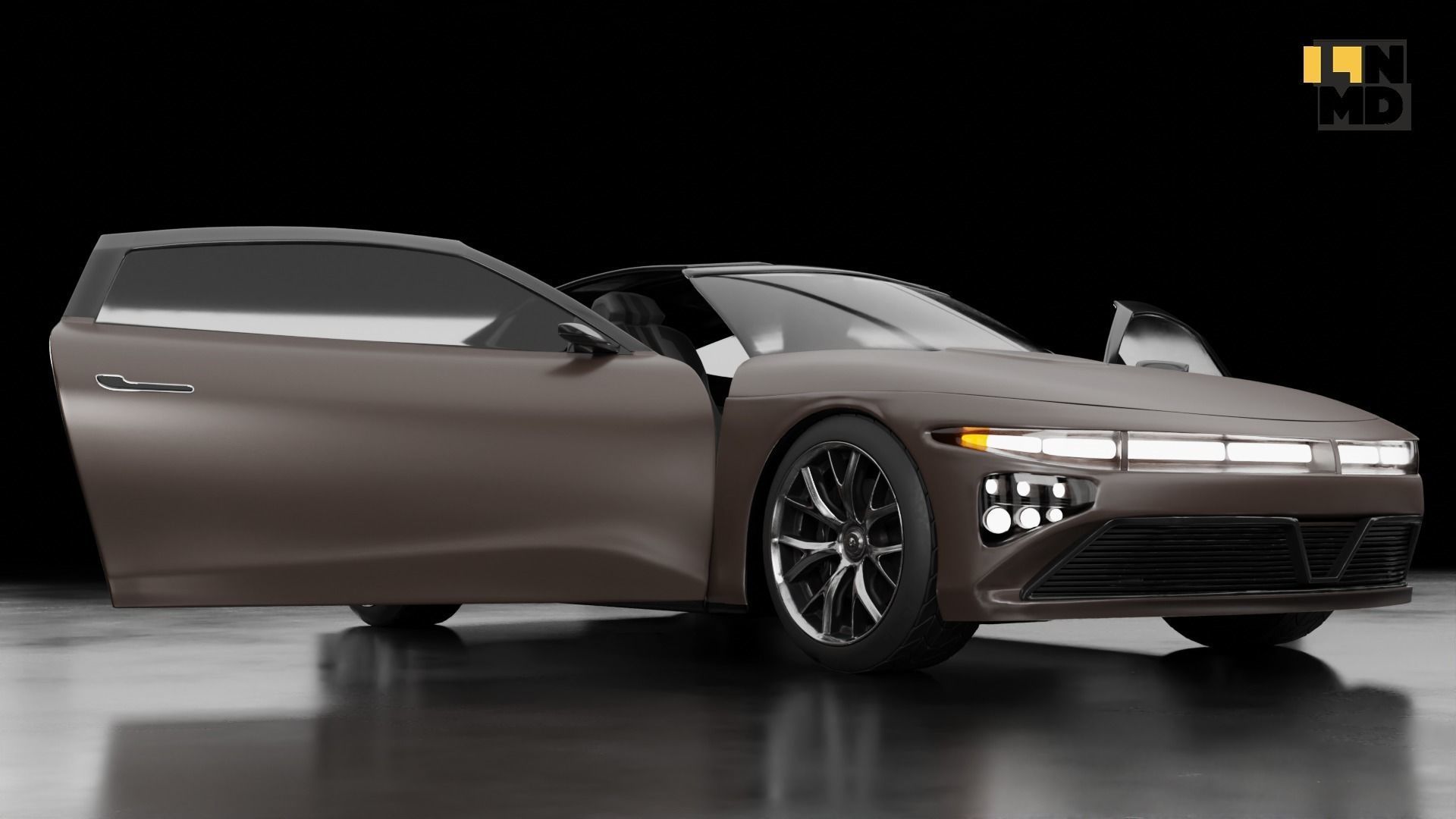 Generic Futuristic Concept Car with Taxi and Police texture 3D model ...