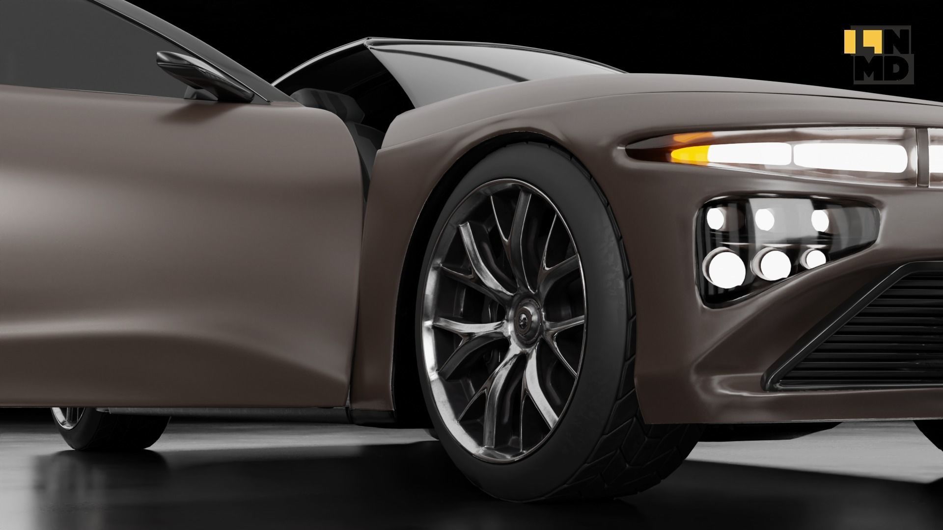 Generic Futuristic Concept Car with Taxi and Police texture 3D model ...