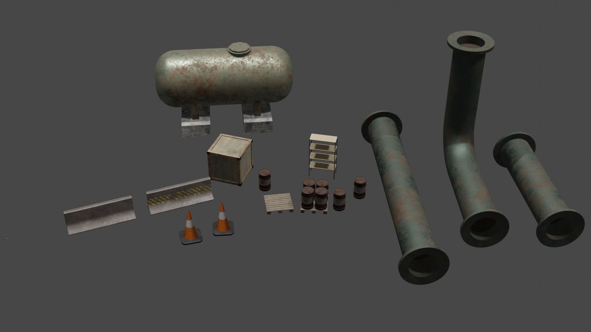 Industrial Prop Pack LOW POLY free VR / AR / low-poly 3D model | CGTrader