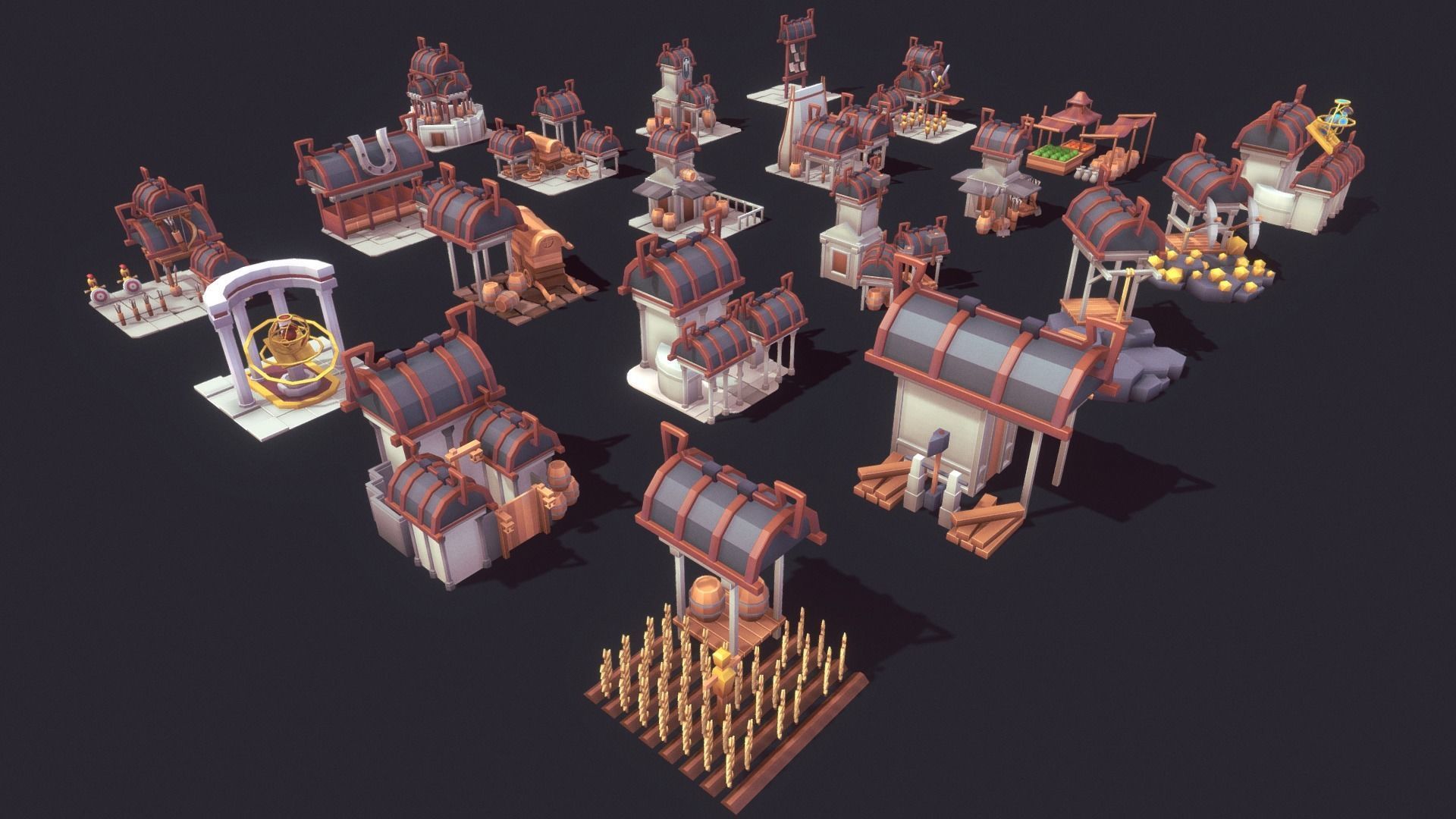 3D model RTS Building Asset Pack VR / AR / low-poly | CGTrader