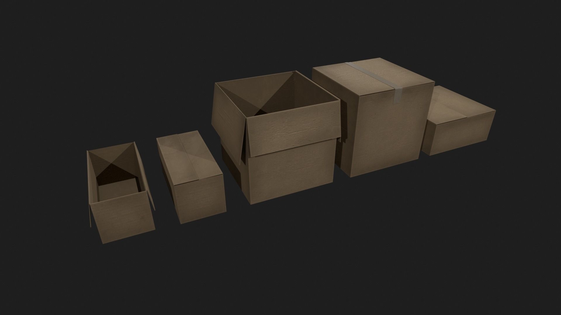 3D model Cardboard Boxes VR / AR / low-poly | CGTrader