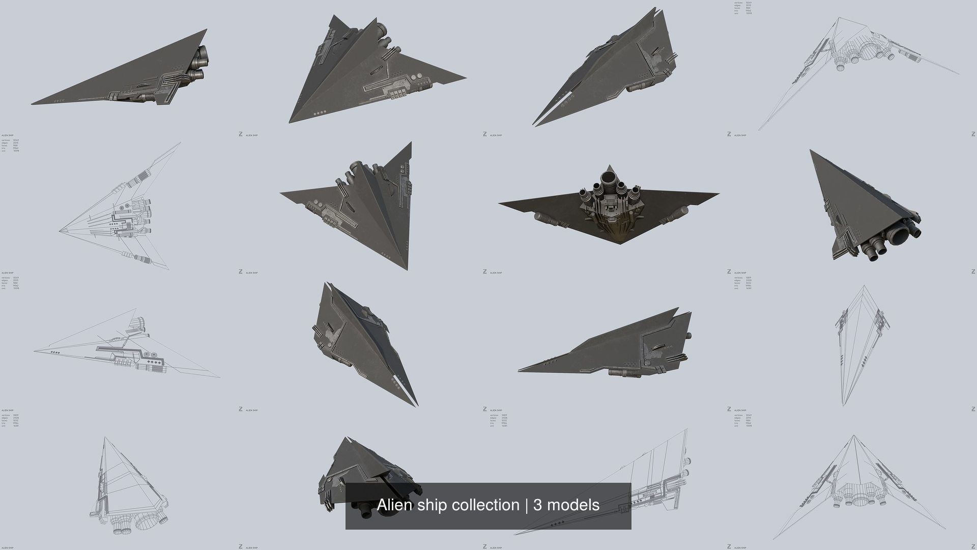 Alien ship collection VR / AR / low-poly | CGTrader