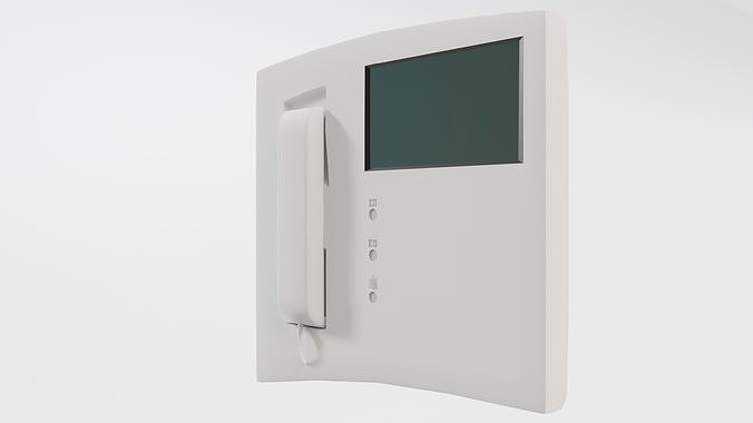 White intercom with screen 3D model | CGTrader