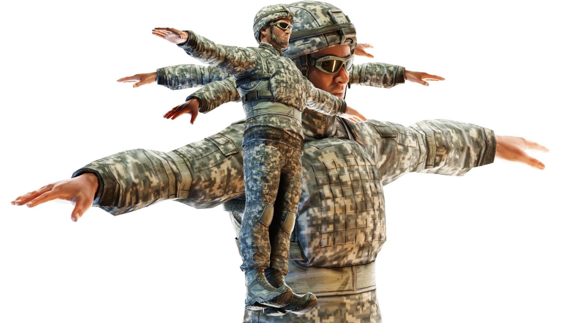 3D model Ready Action Tactical Man 3D Model Download Virtual Warfare VR ...