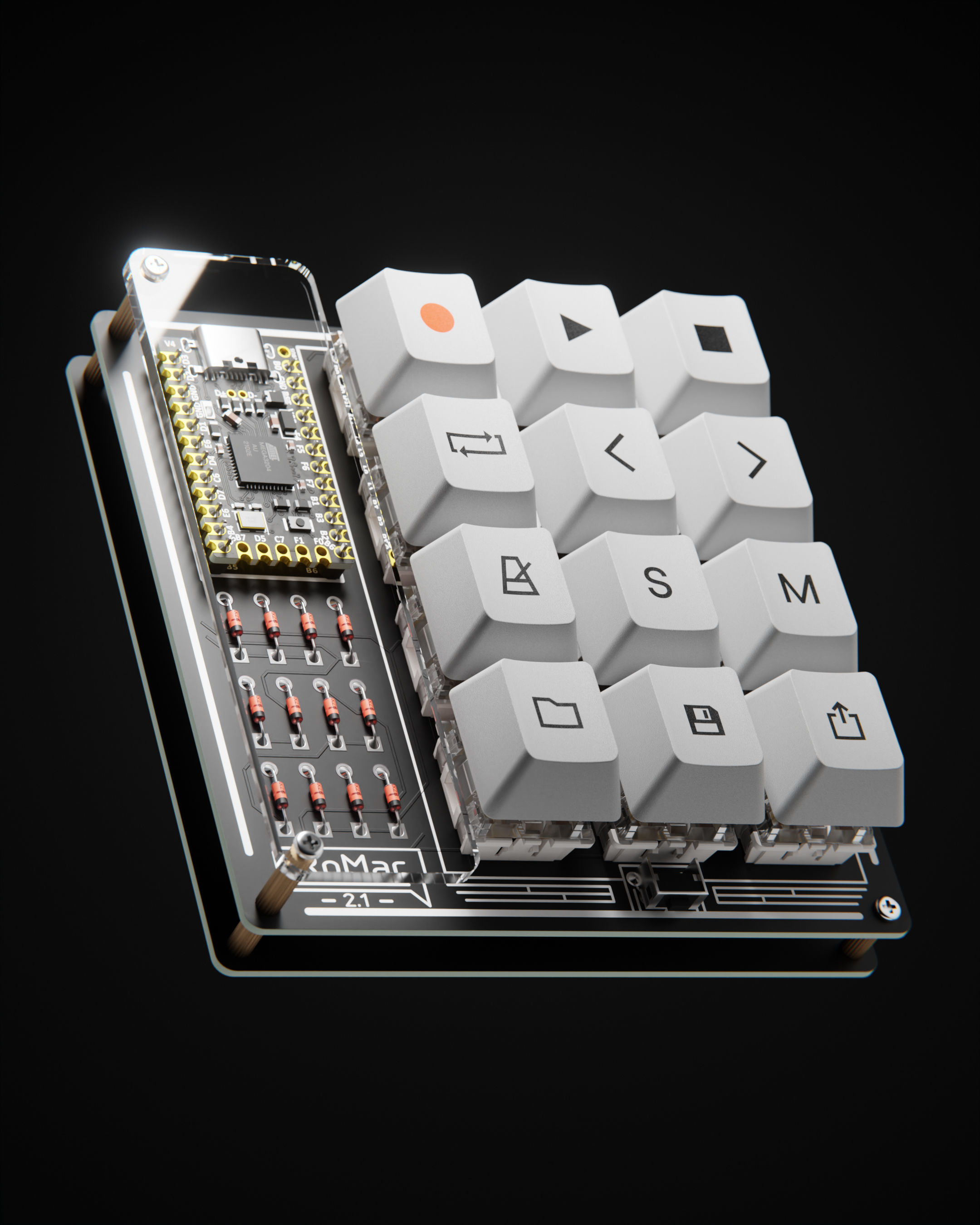RoMac Macropad mechanical keyboard 3D model | CGTrader