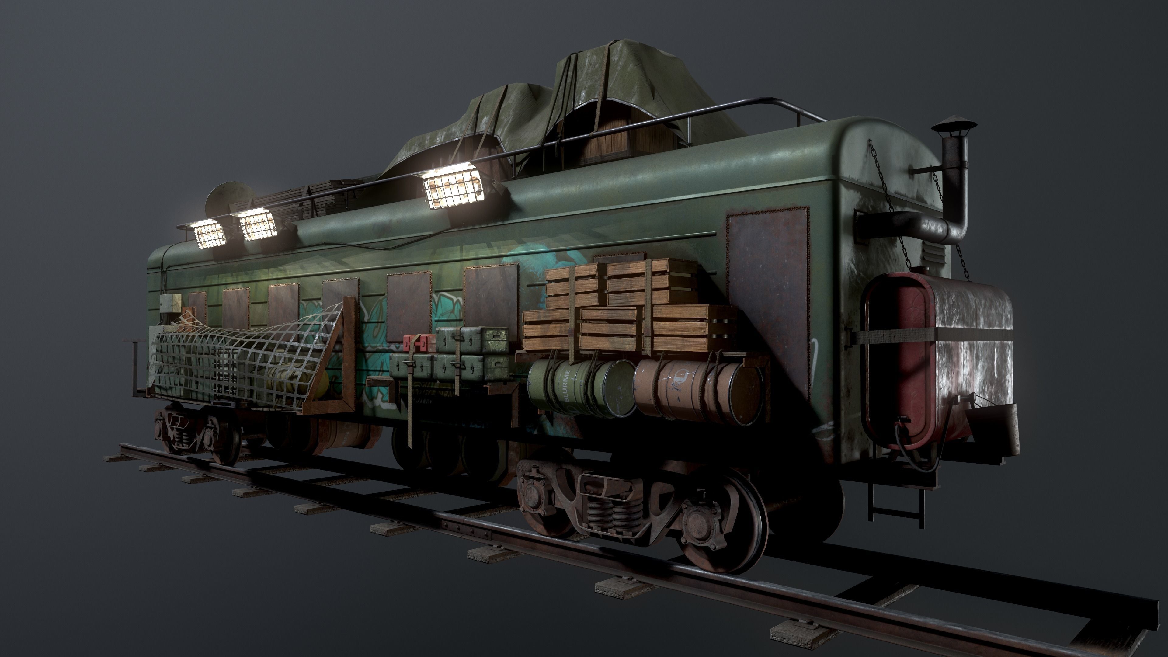 Train carriage free VR / AR / low-poly 3D model | CGTrader