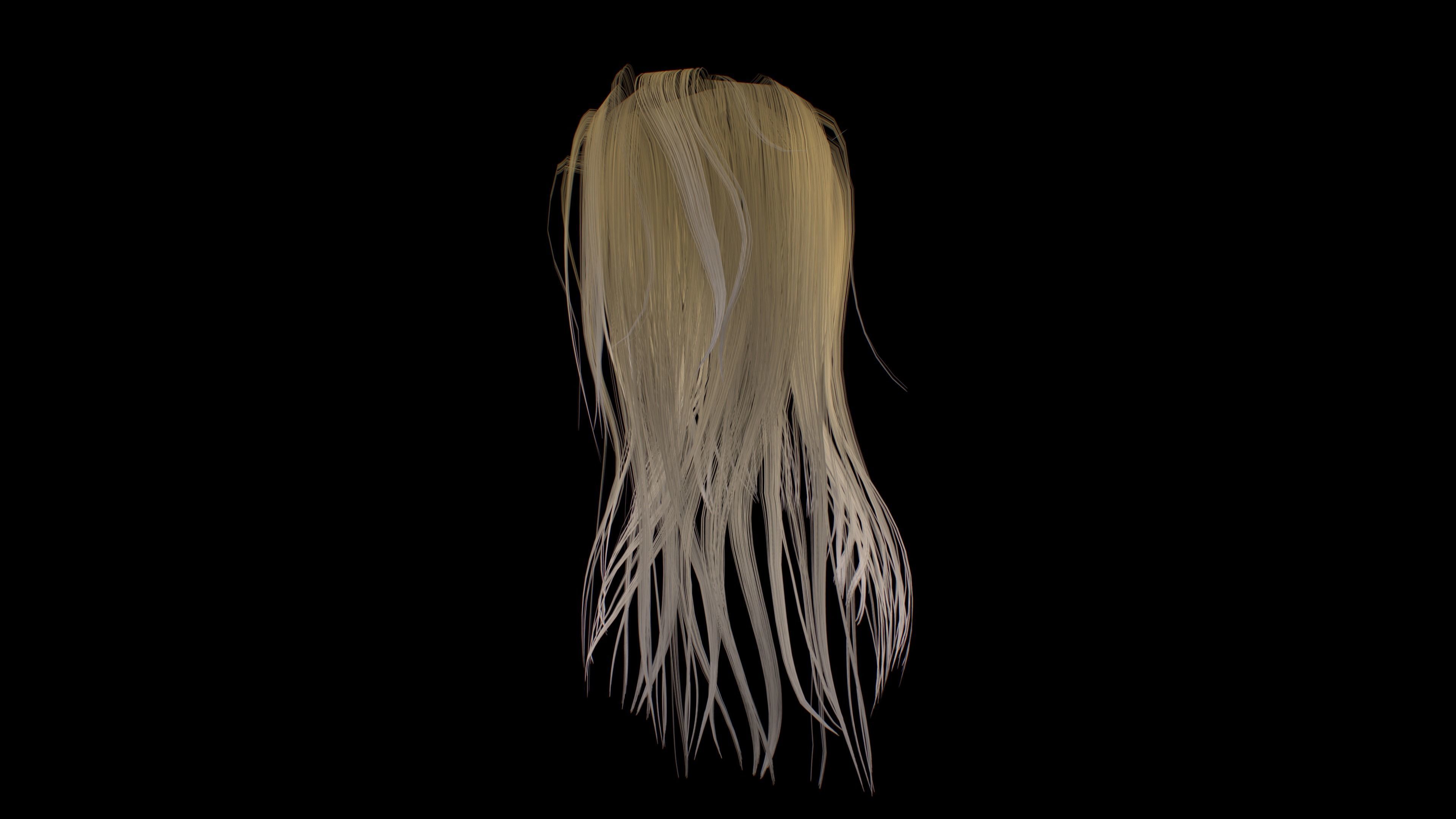 3D model Low-Poly long wavy hair VR / AR / low-poly | CGTrader