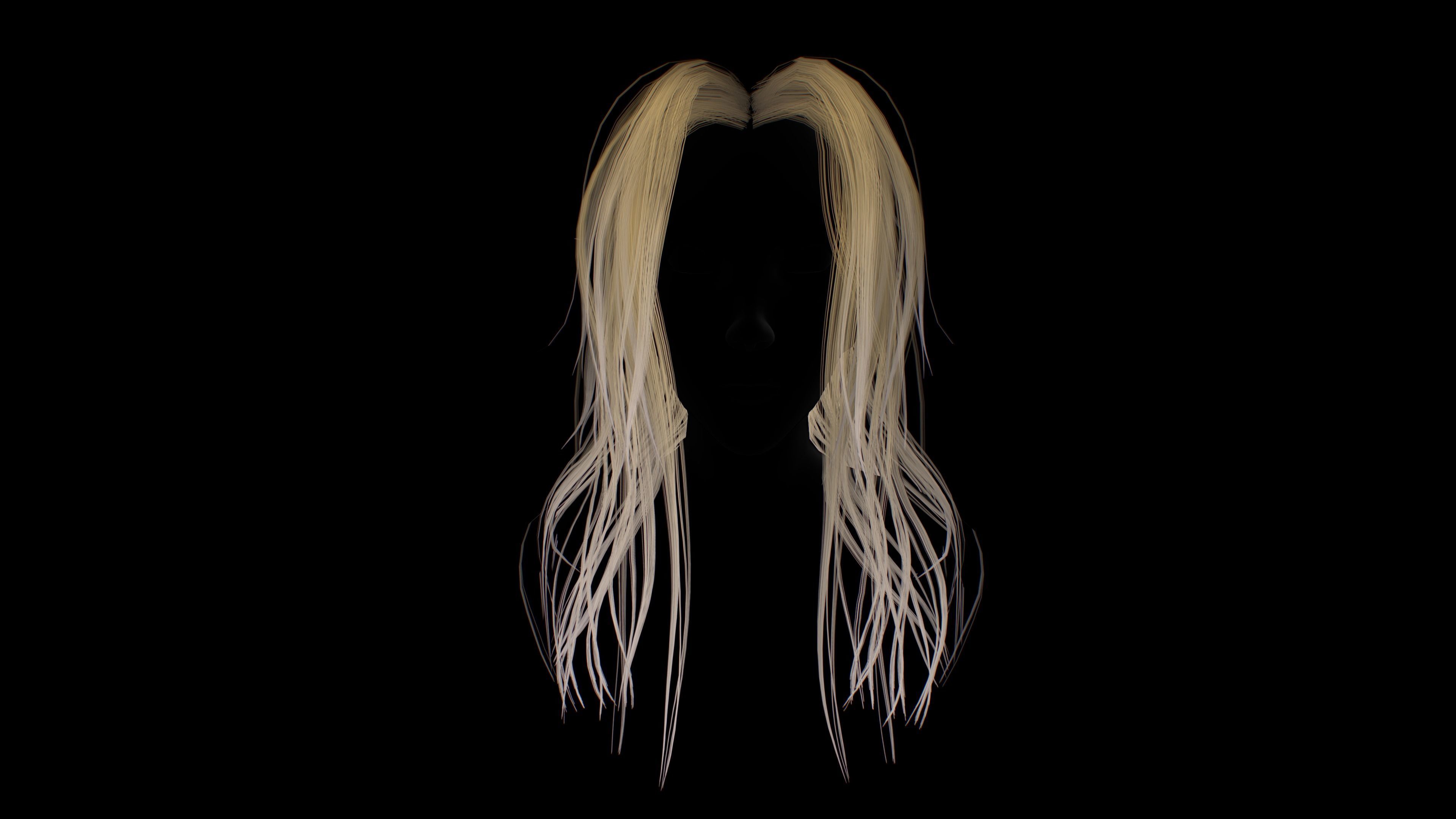 3D model Low-Poly long wavy hair VR / AR / low-poly | CGTrader