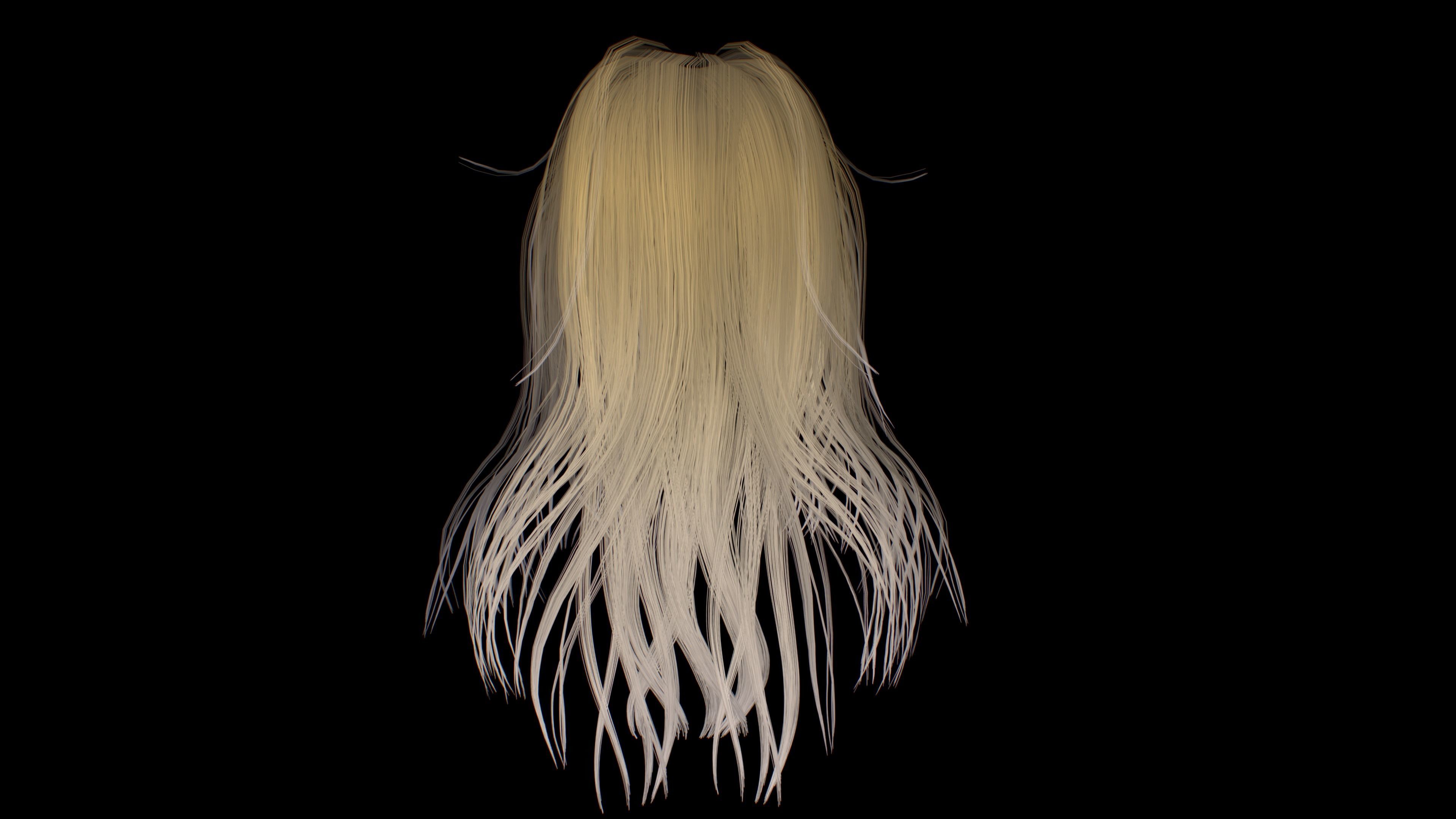 3D model Low-Poly long wavy hair VR / AR / low-poly | CGTrader