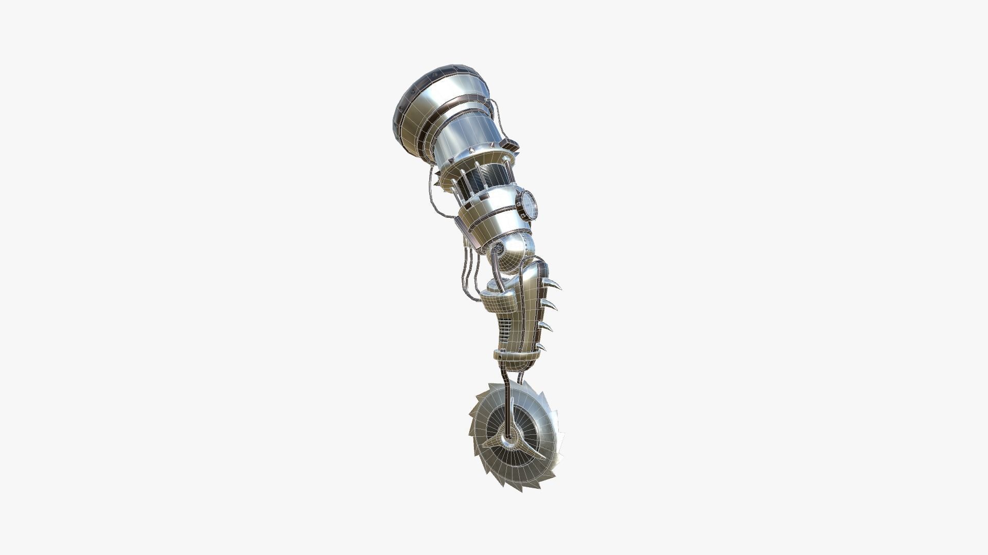 3D model Robotic Arm A08 Aluminum - Character Design SciFi VR / AR ...