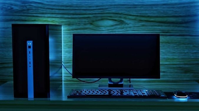 Desktop pc full set 3D model rigged | CGTrader