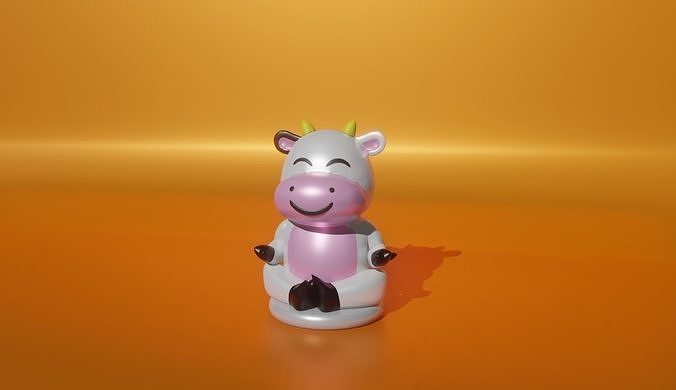 cow meditating - printeable model 3D print model 3D model 3D printable ...