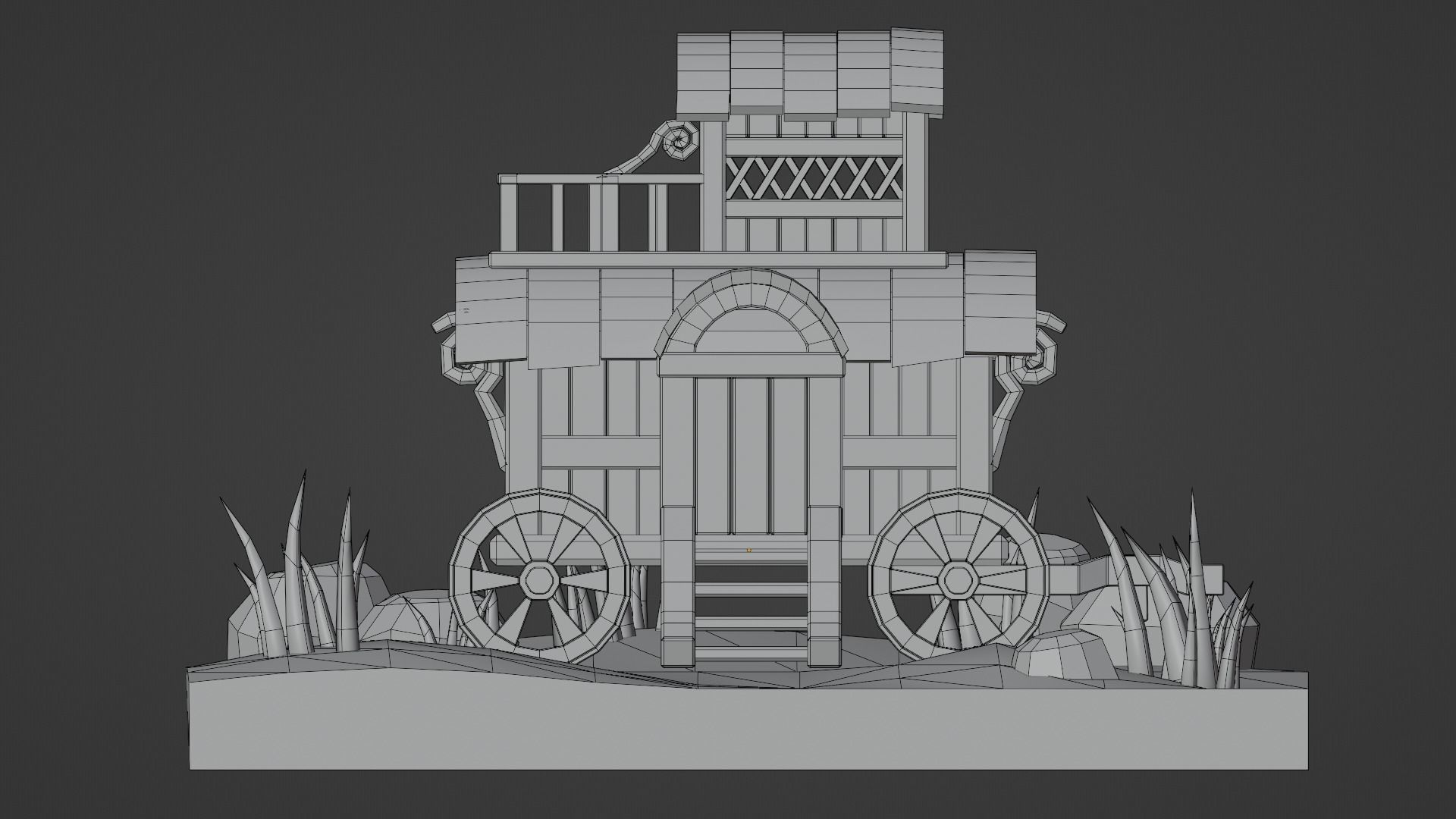 3D model Low poly Wagon VR / AR / low-poly | CGTrader