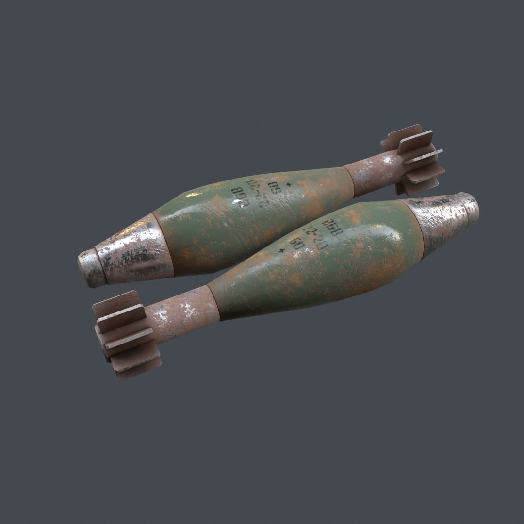Mortar Projectile 60mm 3D model | CGTrader