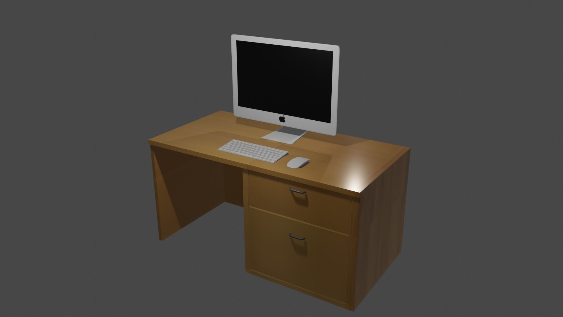 COMPUTER TABLE WITH MAC 3D model | CGTrader