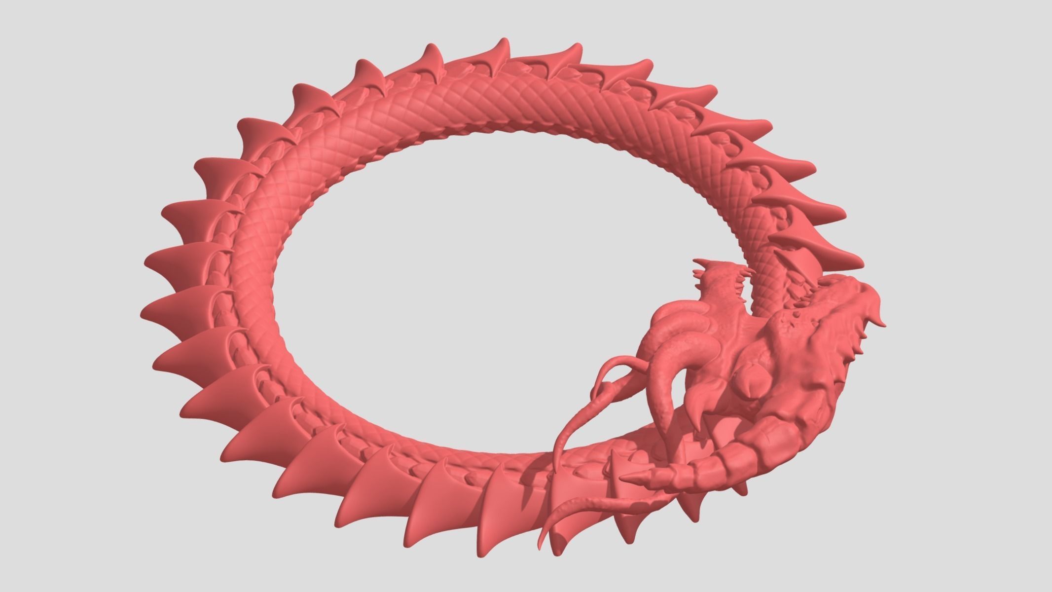 Dragon Eating Its Own Tail 3D model 3D printable | CGTrader