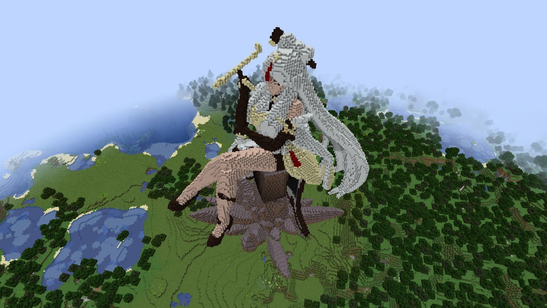 Anime Sitting Girl Minecarft Schematic free VR / AR / low-poly 3D model ...