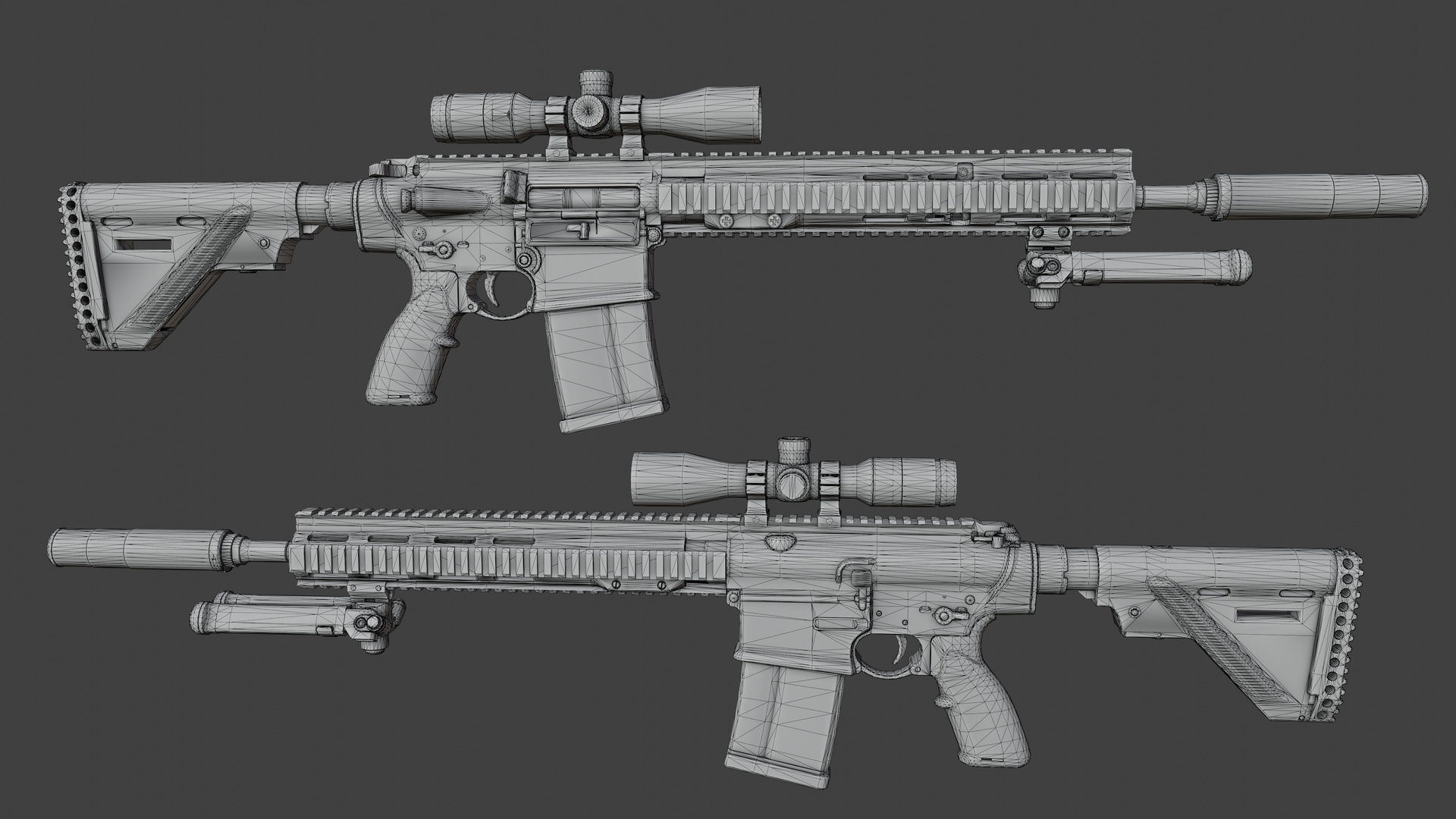 3D model HK417a1 Battle Rifle VR / AR / low-poly | CGTrader