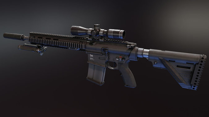 3D model HK417a1 Battle Rifle VR / AR / low-poly | CGTrader