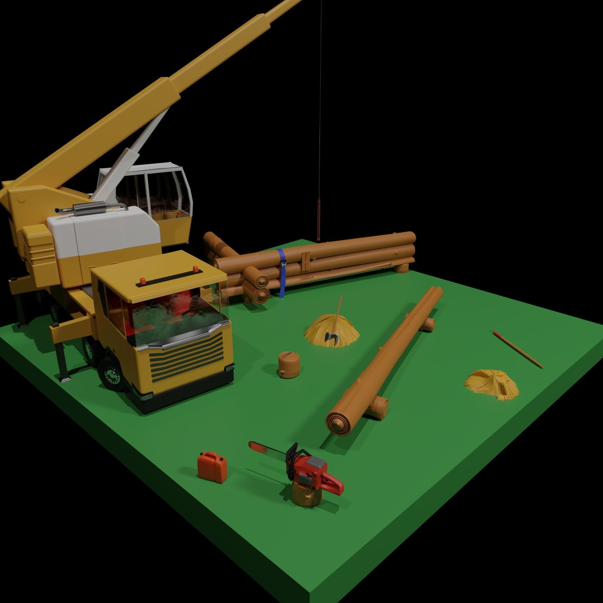 3D model Building log home scene VR / AR / low-poly | CGTrader