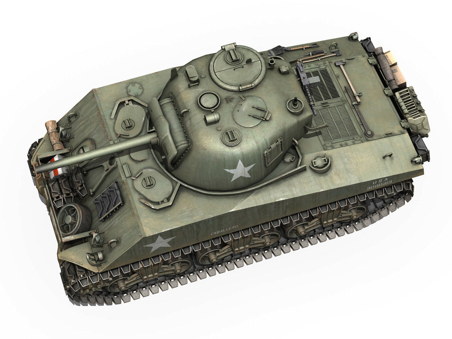 M4A3 75mm - Sherman - Caballero 3D model | CGTrader