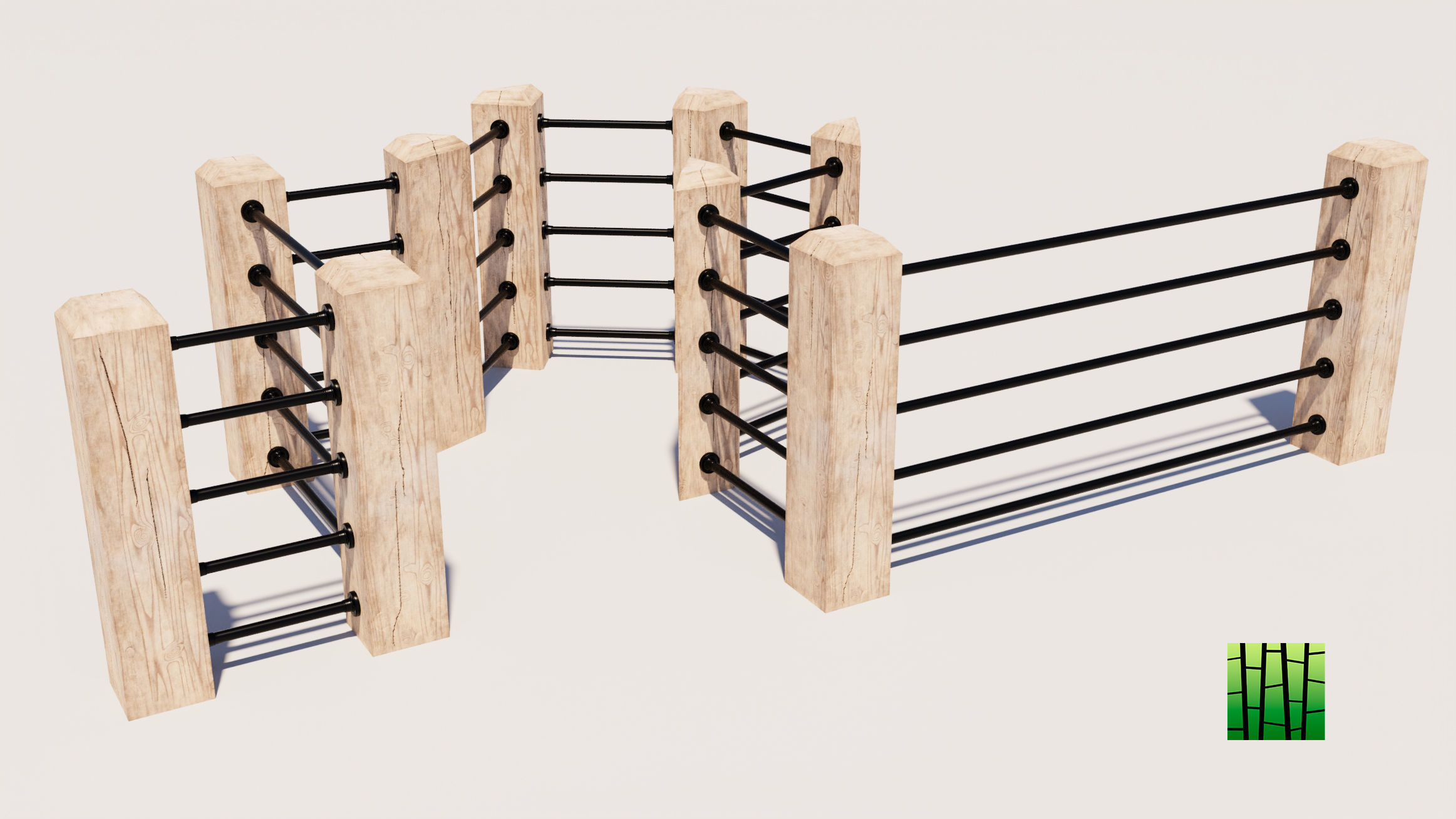 3D model Wood Railings RailClone VR / AR / low-poly | CGTrader