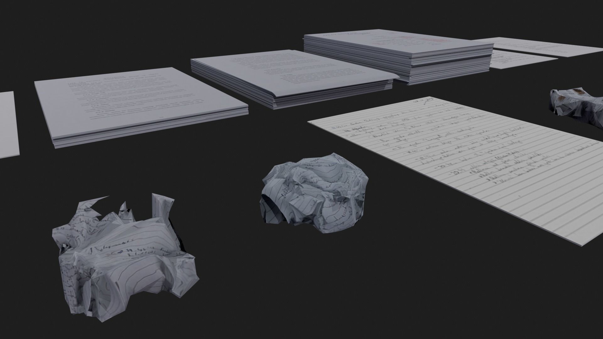 Papers and Bulk Paper free VR / AR / low-poly 3D model | CGTrader