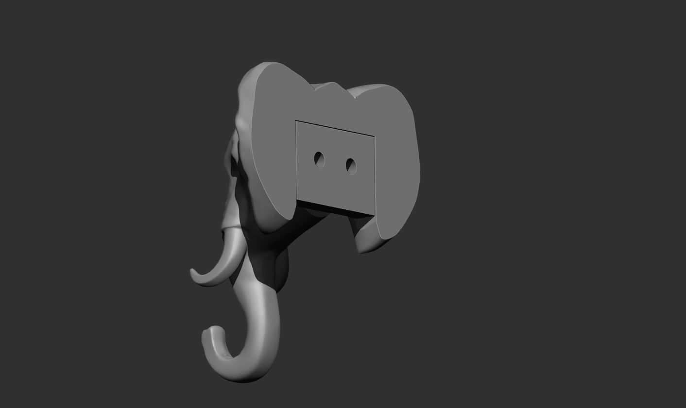 Elephant Wall Hook Printable 3D model 3D printable | CGTrader